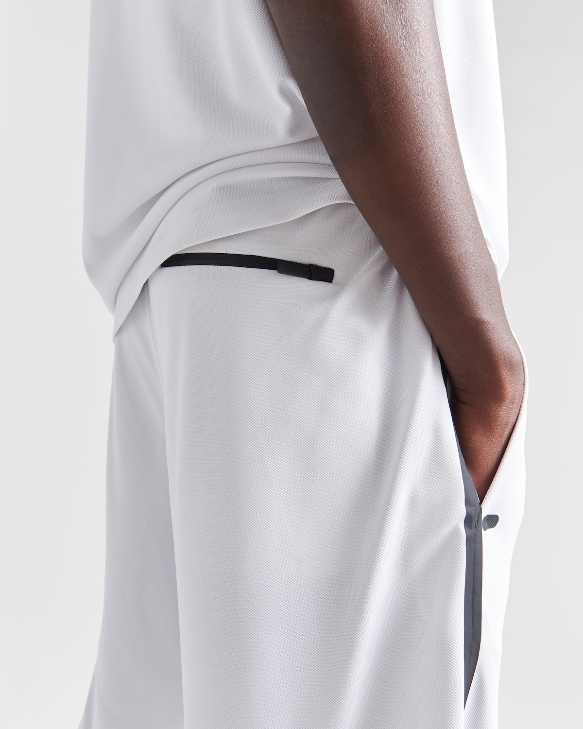 White Piqué Bermudas With Tape Seams | PRADA