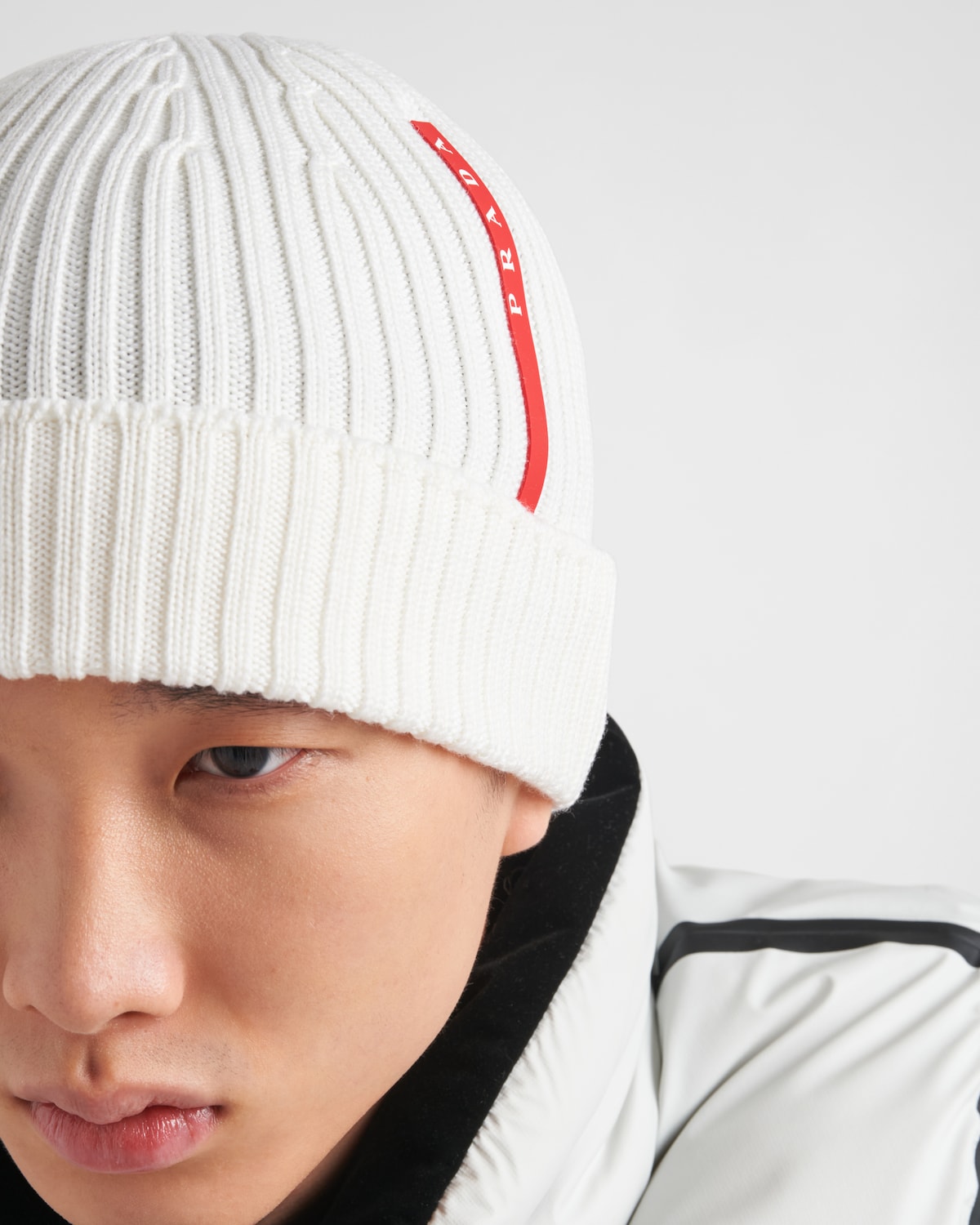 White Wool Beanie | PRADA