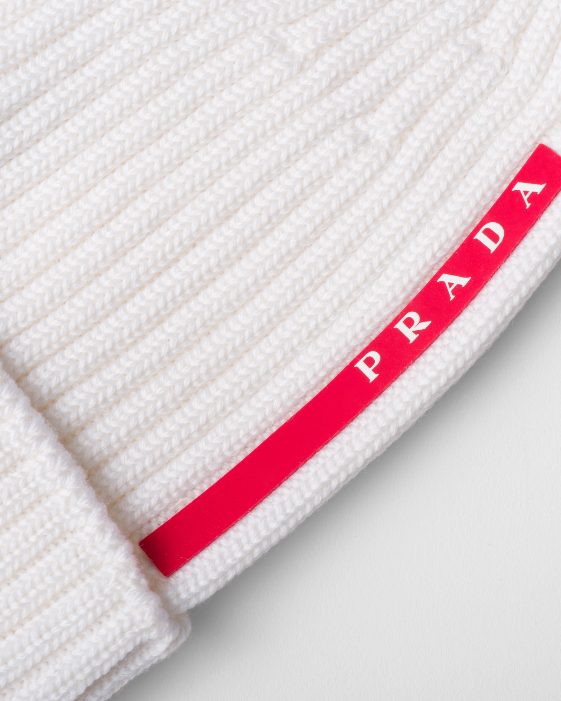 White Wool Beanie | PRADA
