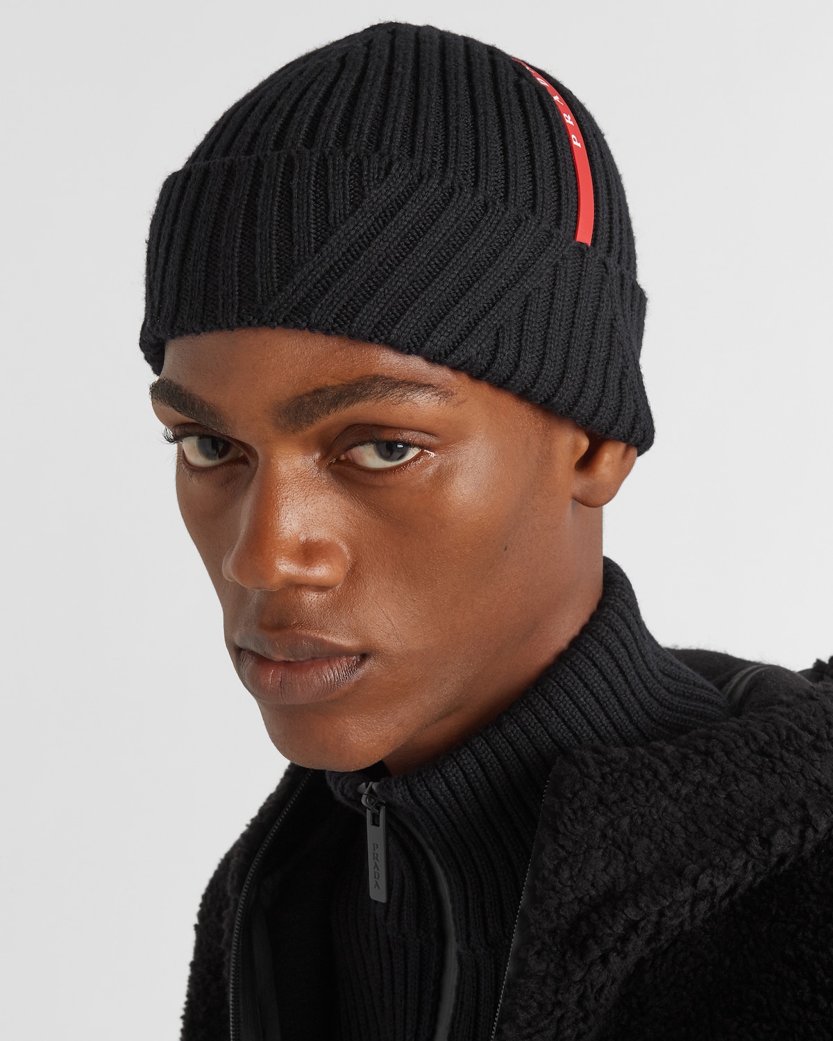Black Wool Beanie | PRADA