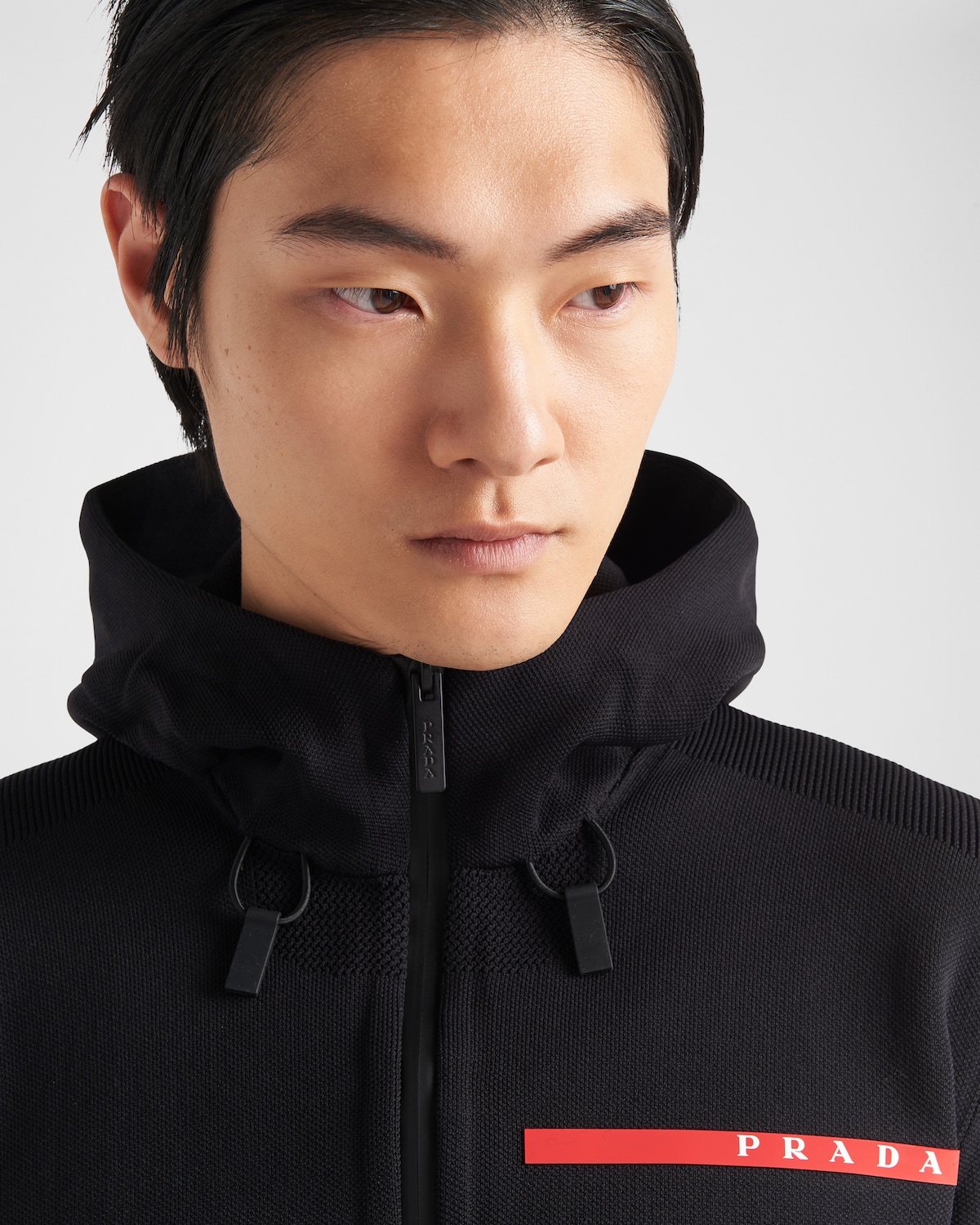 Black Technical Fabric Hoodie | PRADA