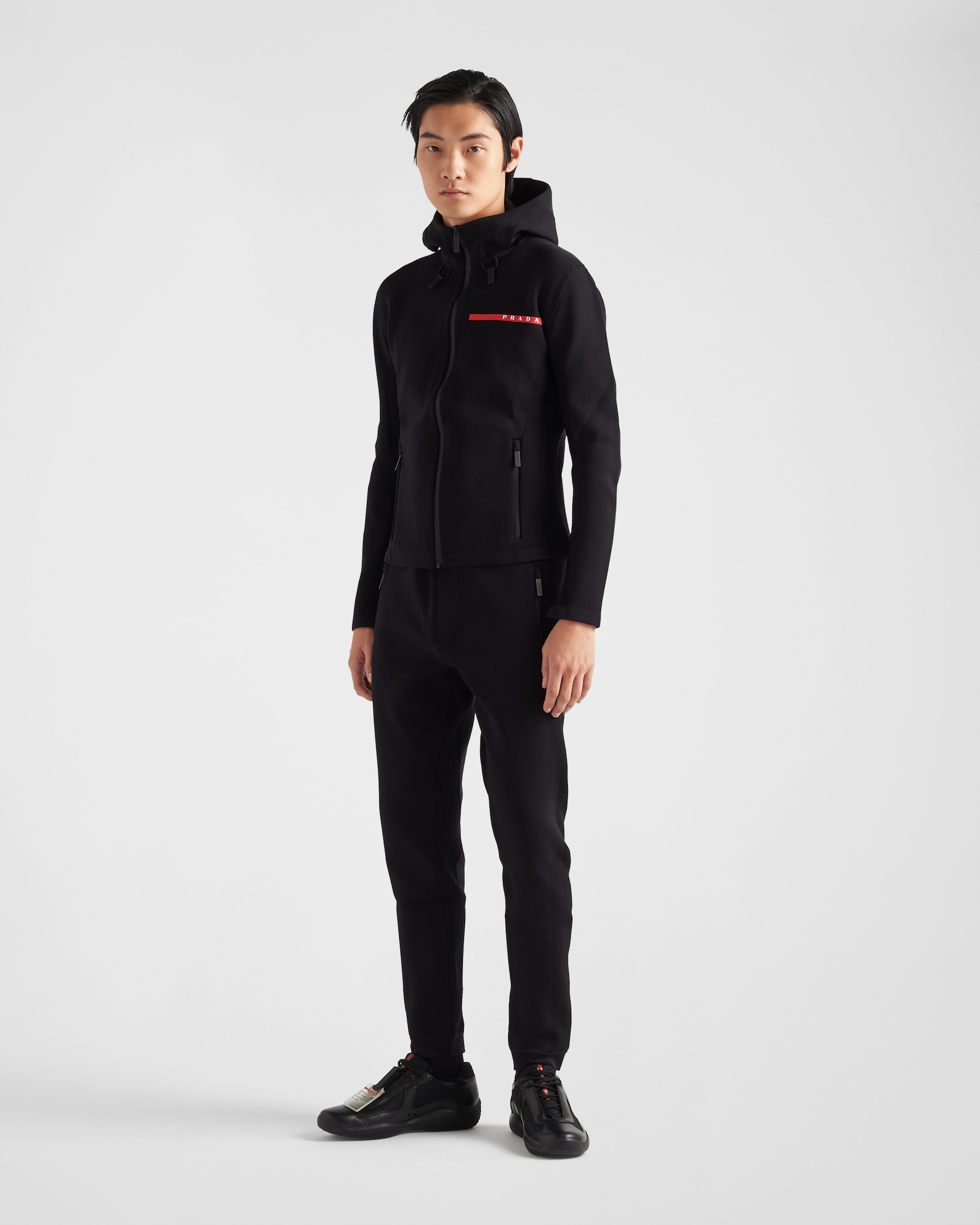Black Technical Fabric Hoodie | PRADA