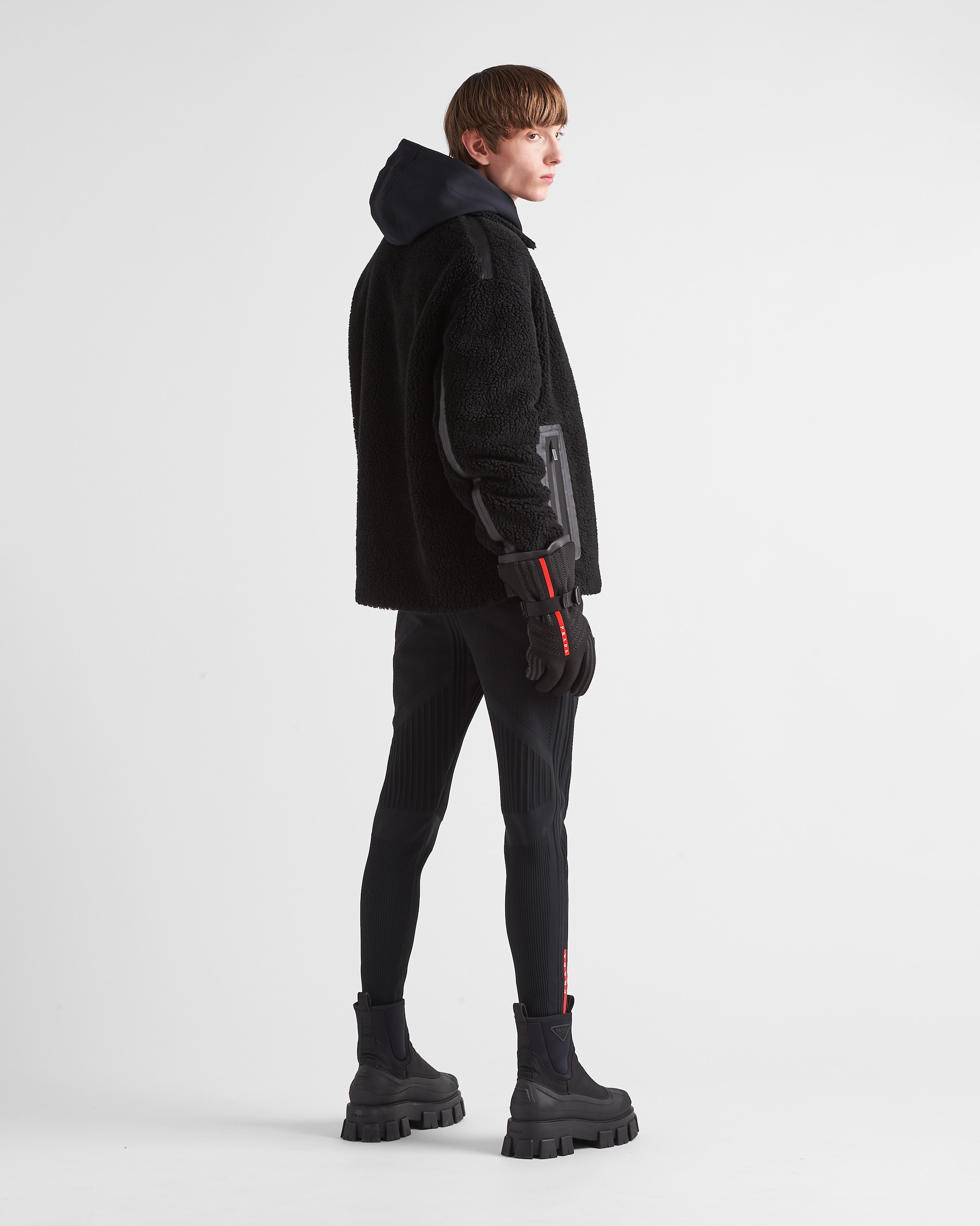Black Techno Knit Technical Pants | PRADA