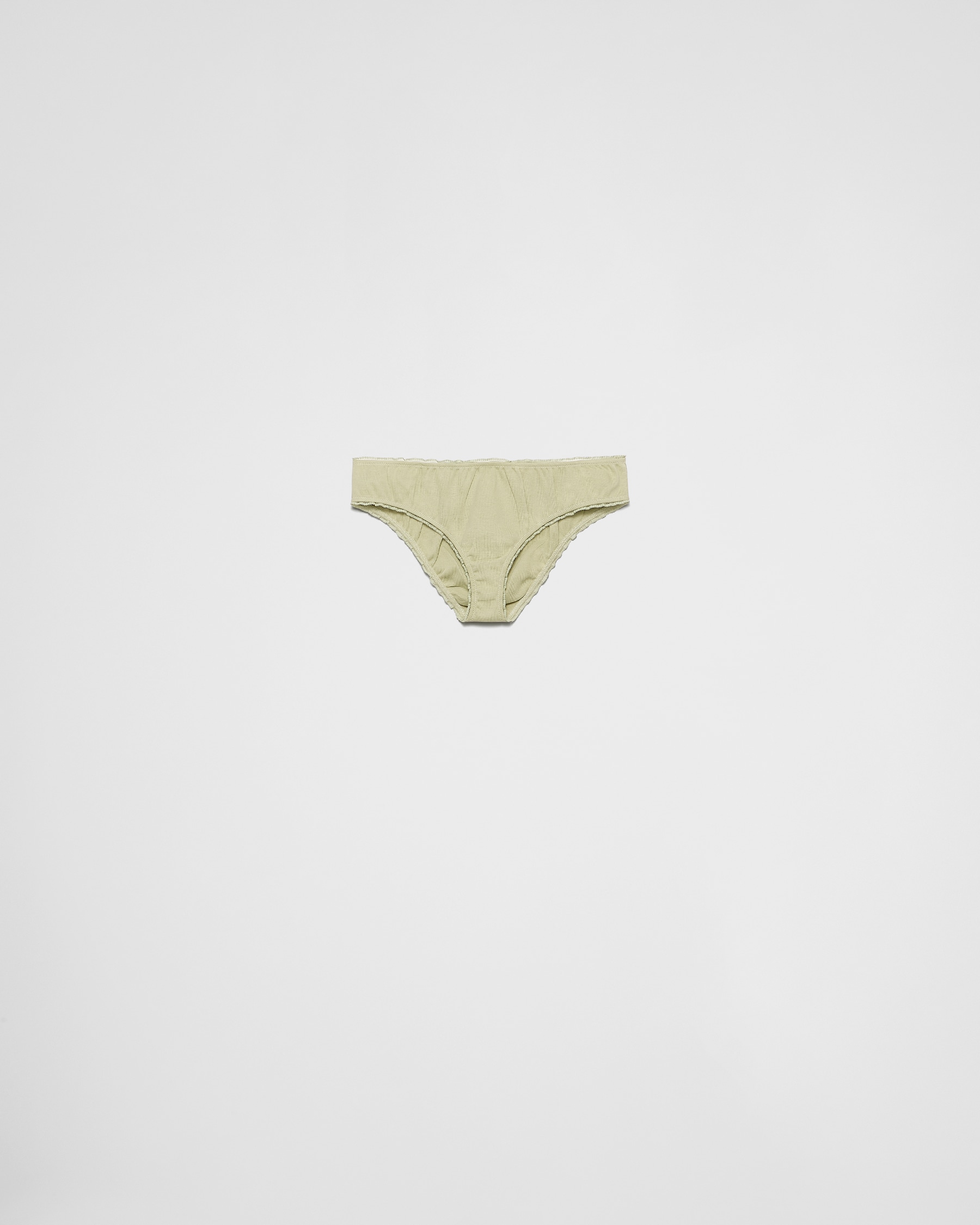 Agave Green Ribbed Cotton Panty | PRADA