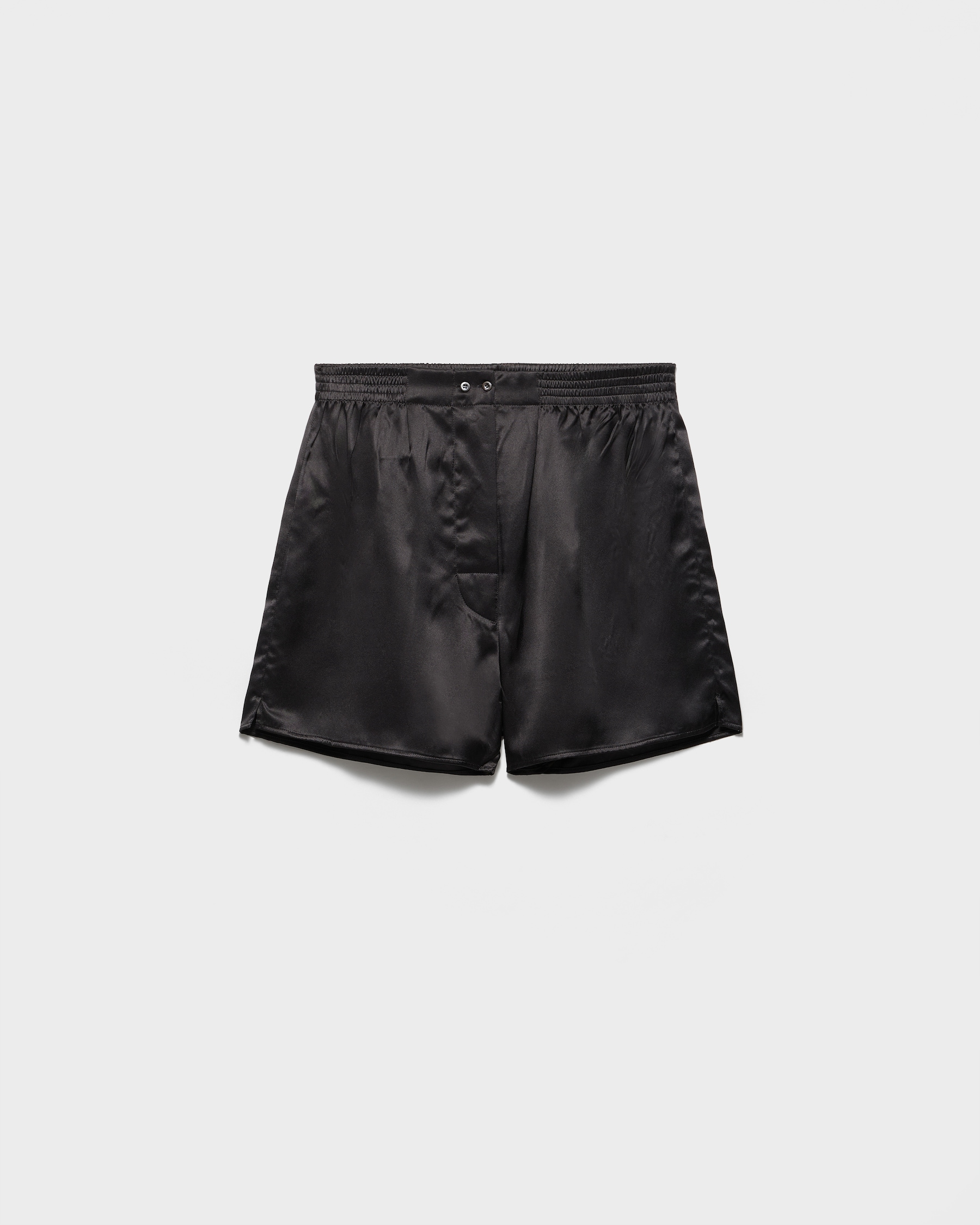 Black Vintage-look Satin Shorts | PRADA