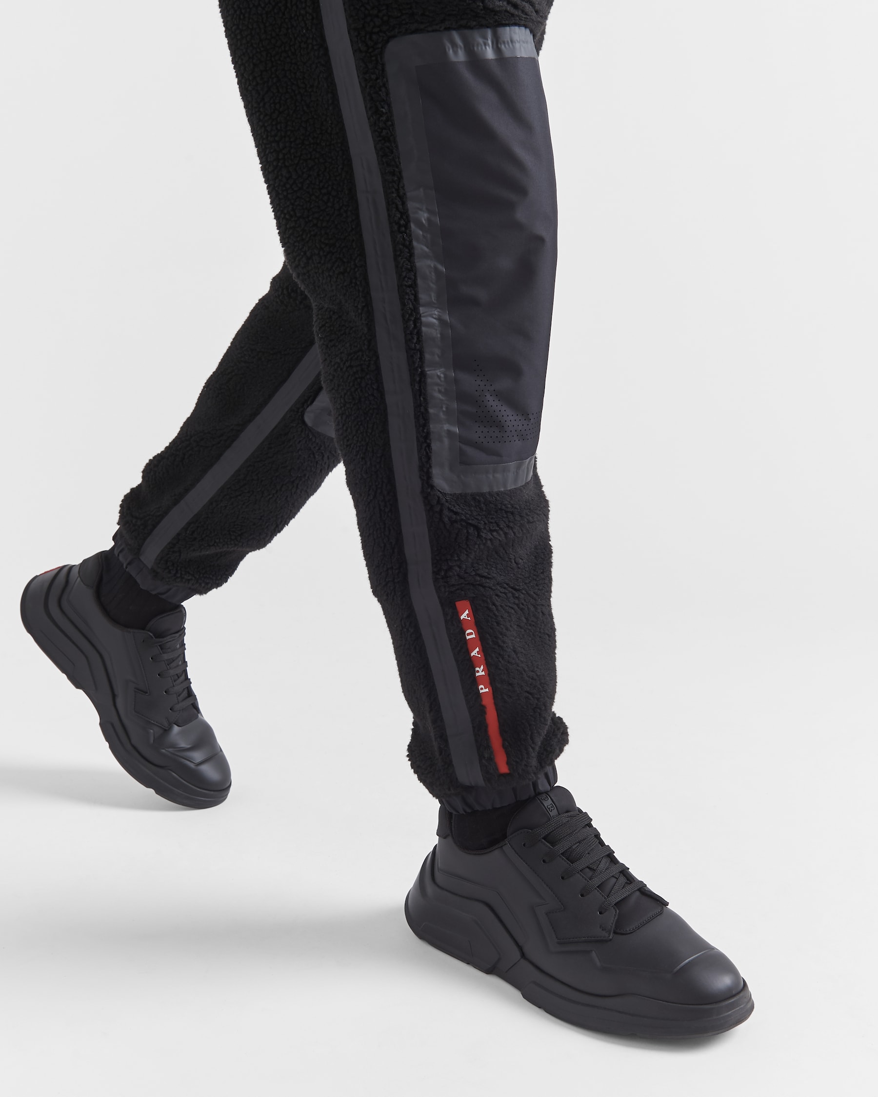 Black Technical Fleece Ski Pants | PRADA