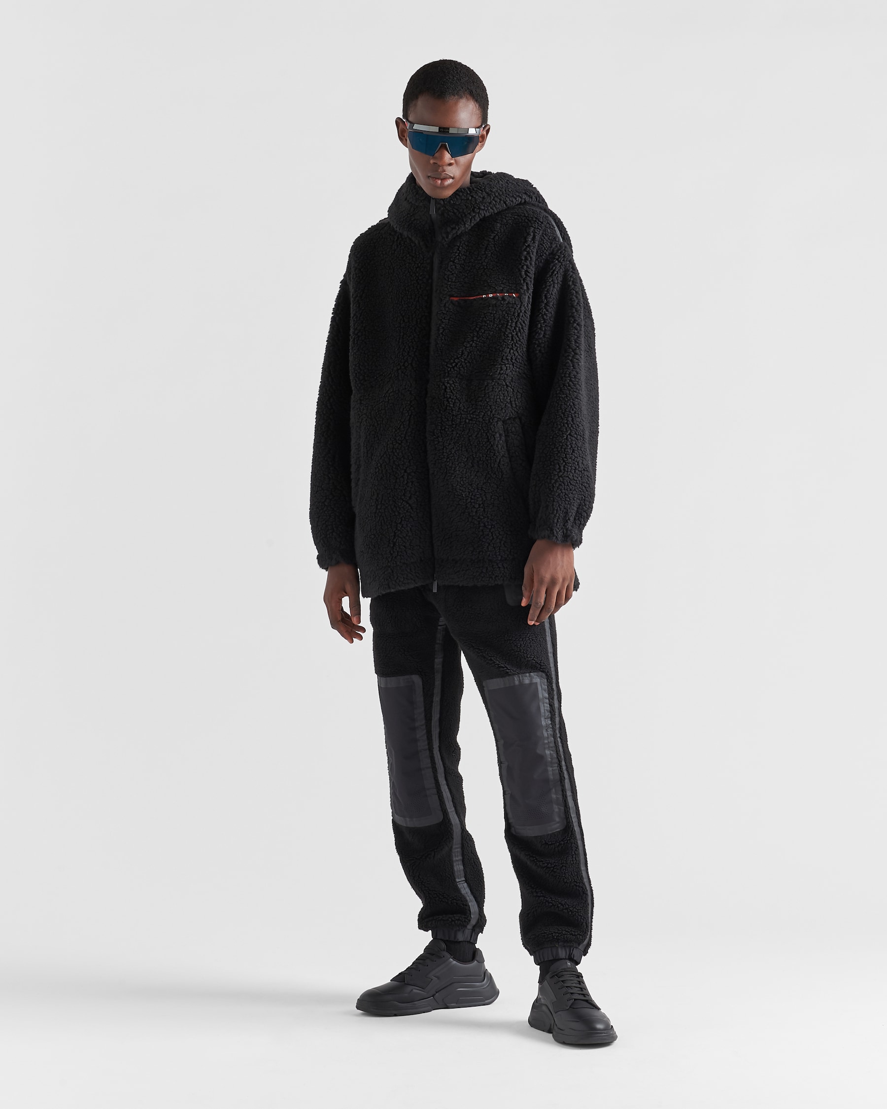 Black Technical Fleece Ski Pants | PRADA