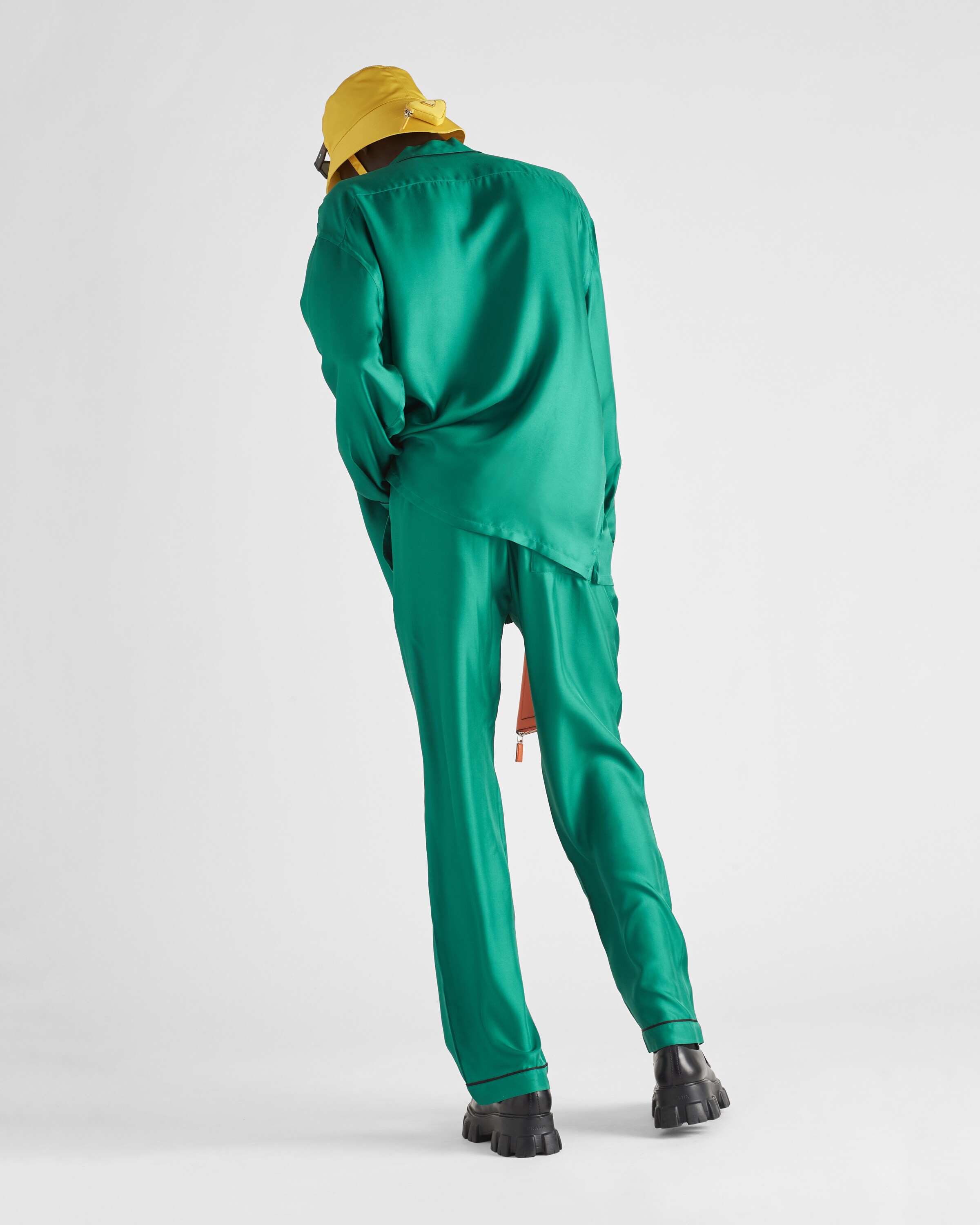 Emerald Green Silk pants | Prada