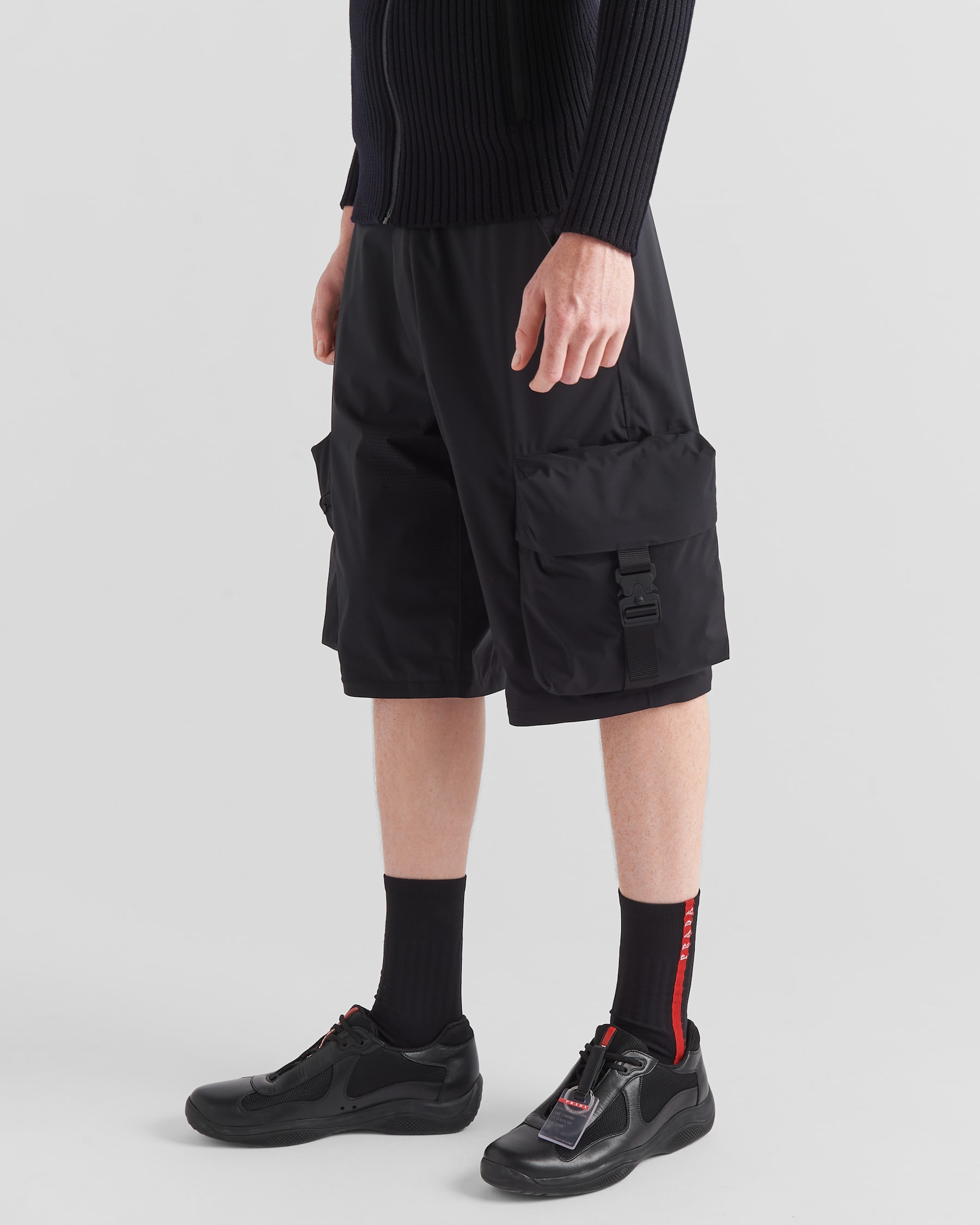 Black Technical Fabric Modular Pants | PRADA