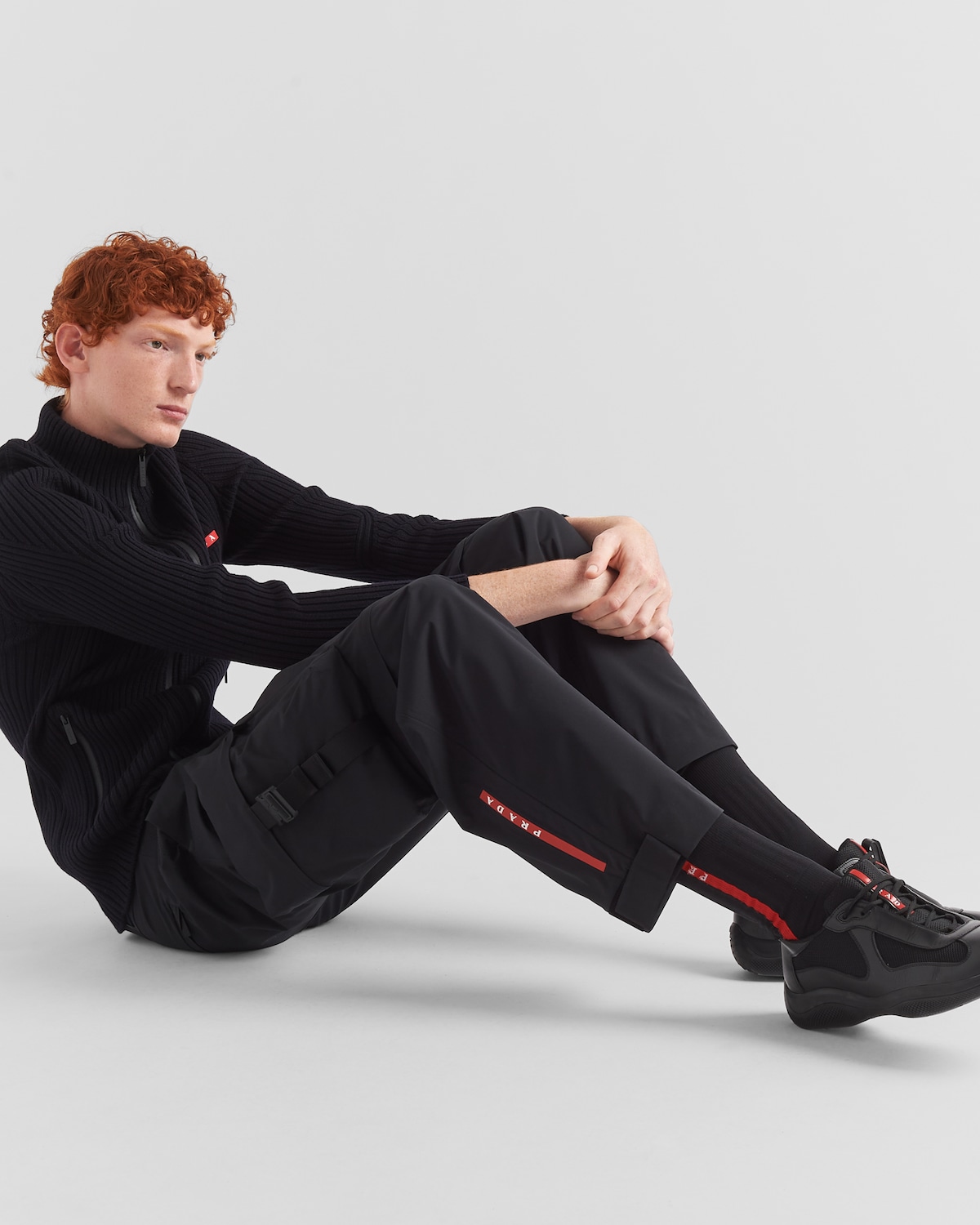 Black Technical Fabric Modular Pants | PRADA