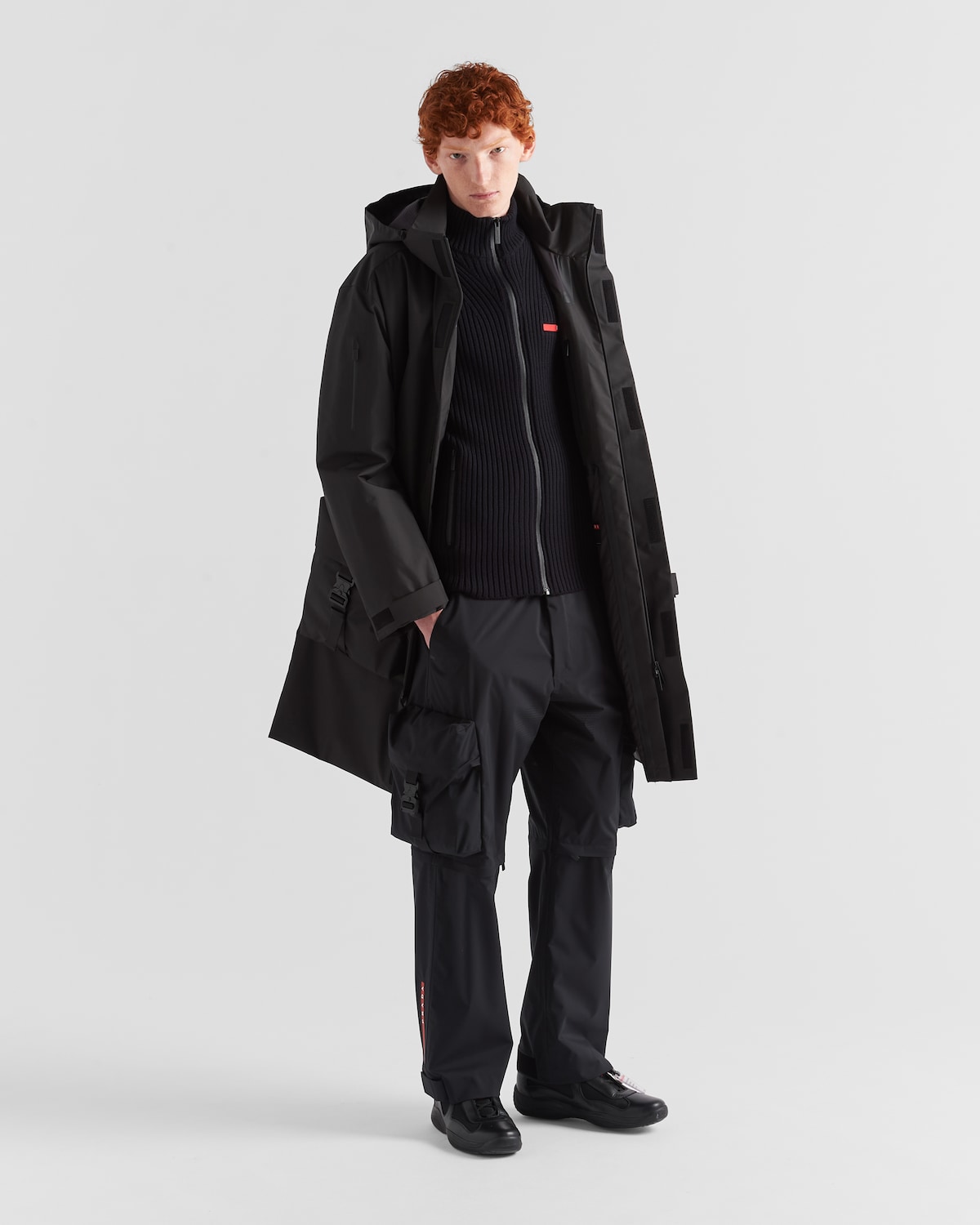 Black Technical Fabric Modular Pants | PRADA