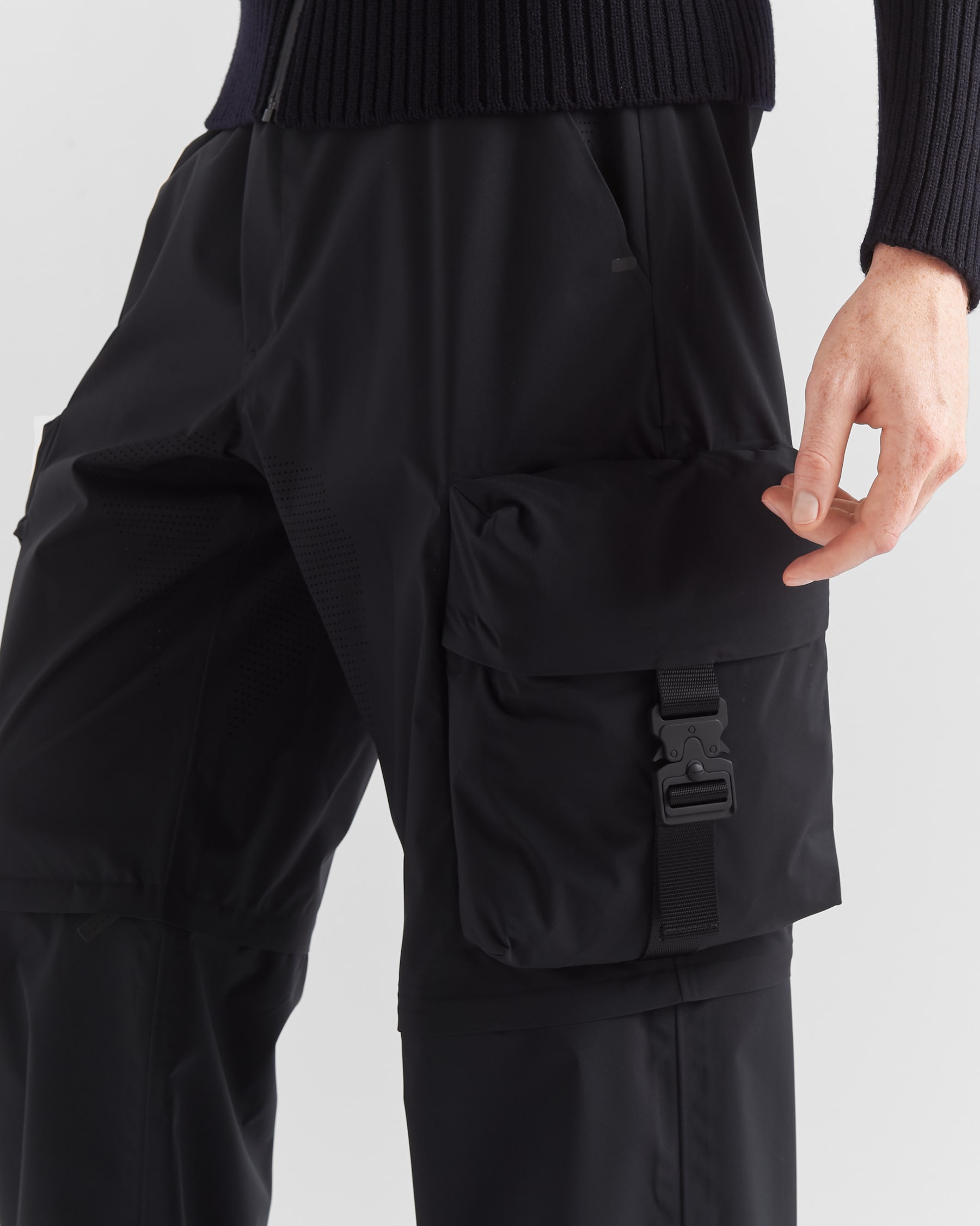 Black Technical Fabric Modular Pants | PRADA