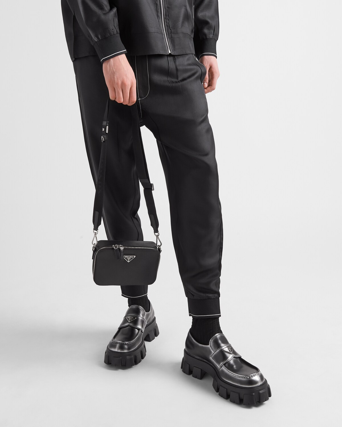 Black Silk Pants | PRADA