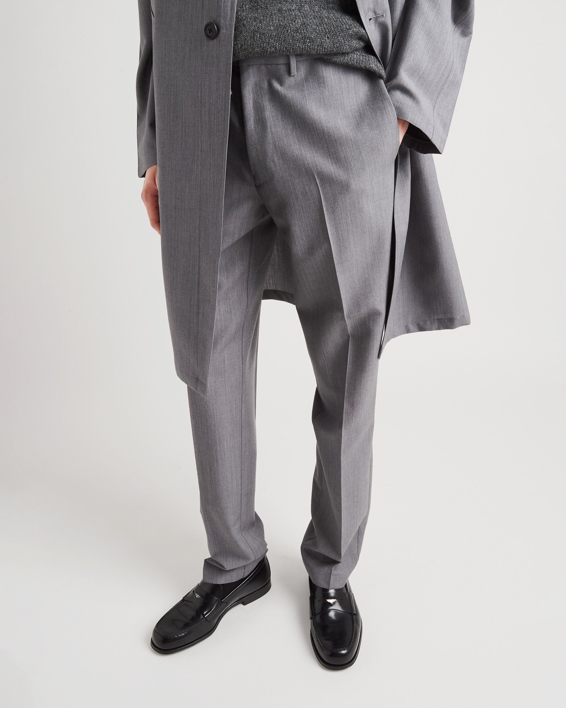Grey Mohair Wool Pants | PRADA