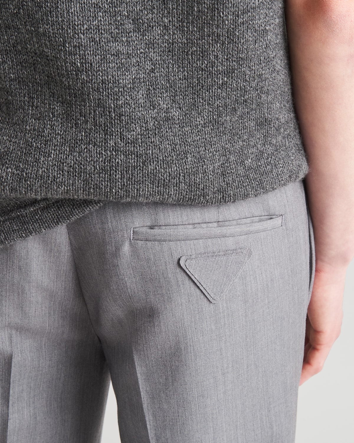 Grey Mohair Wool Pants | PRADA