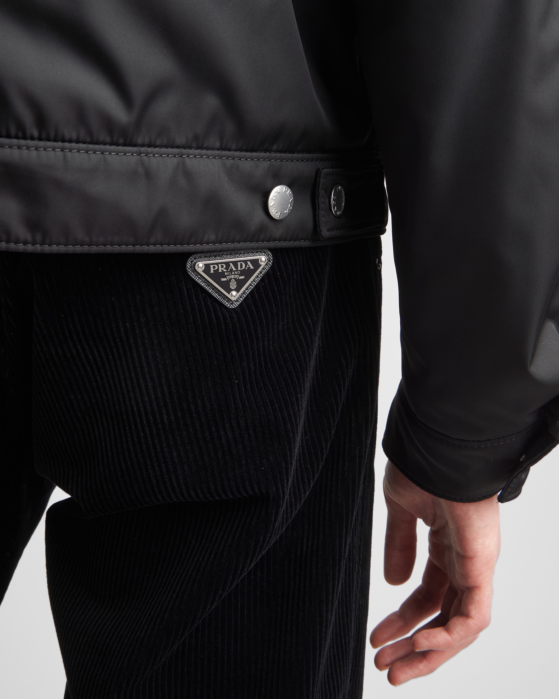 Black Pinwale Corduroy Pants | PRADA - United States