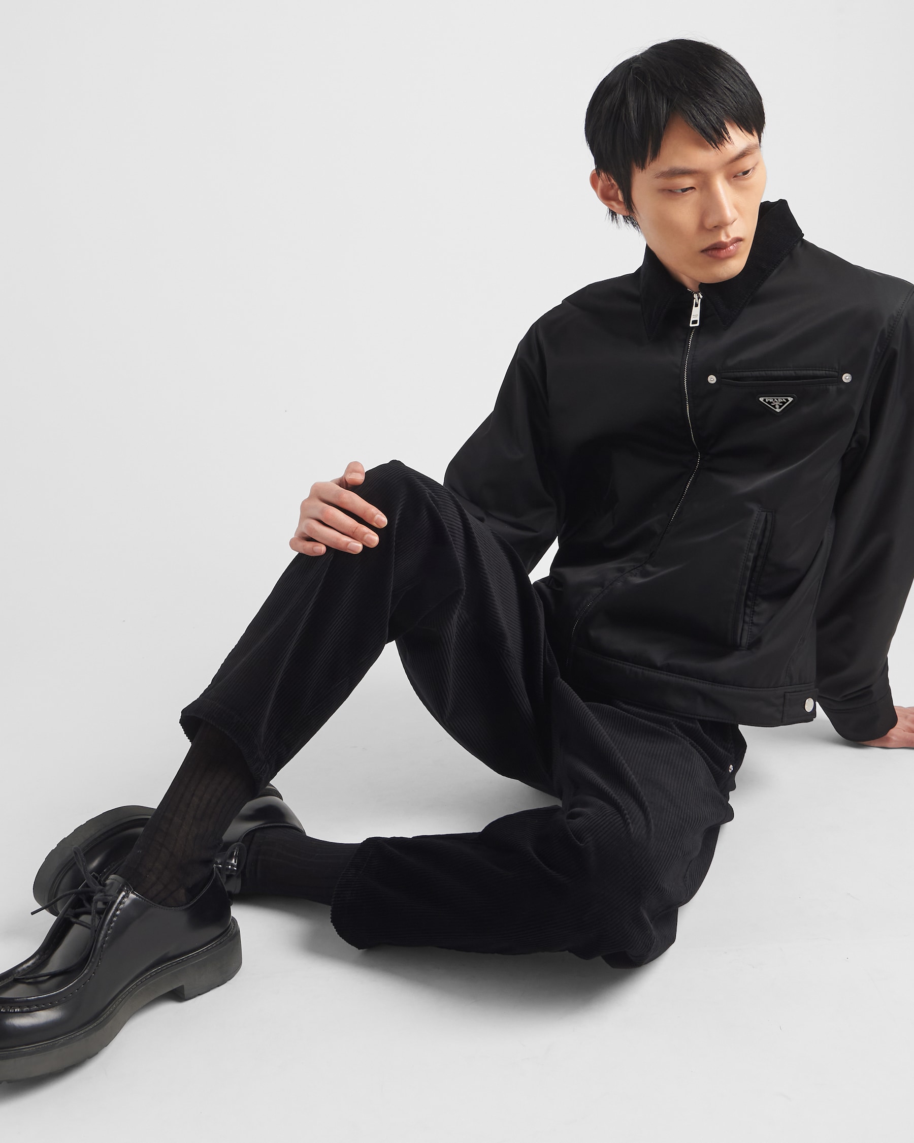 Black Pinwale Corduroy Pants | PRADA