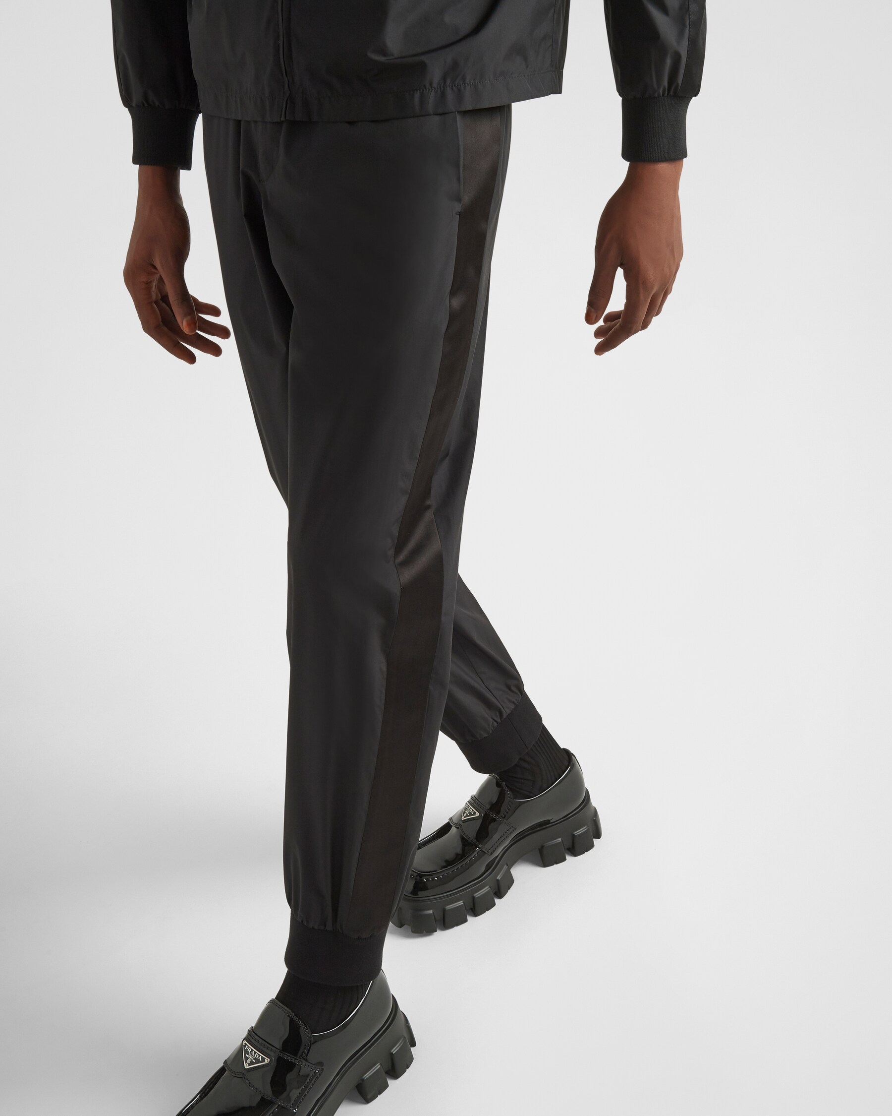 Black Silk Blend Joggers | PRADA
