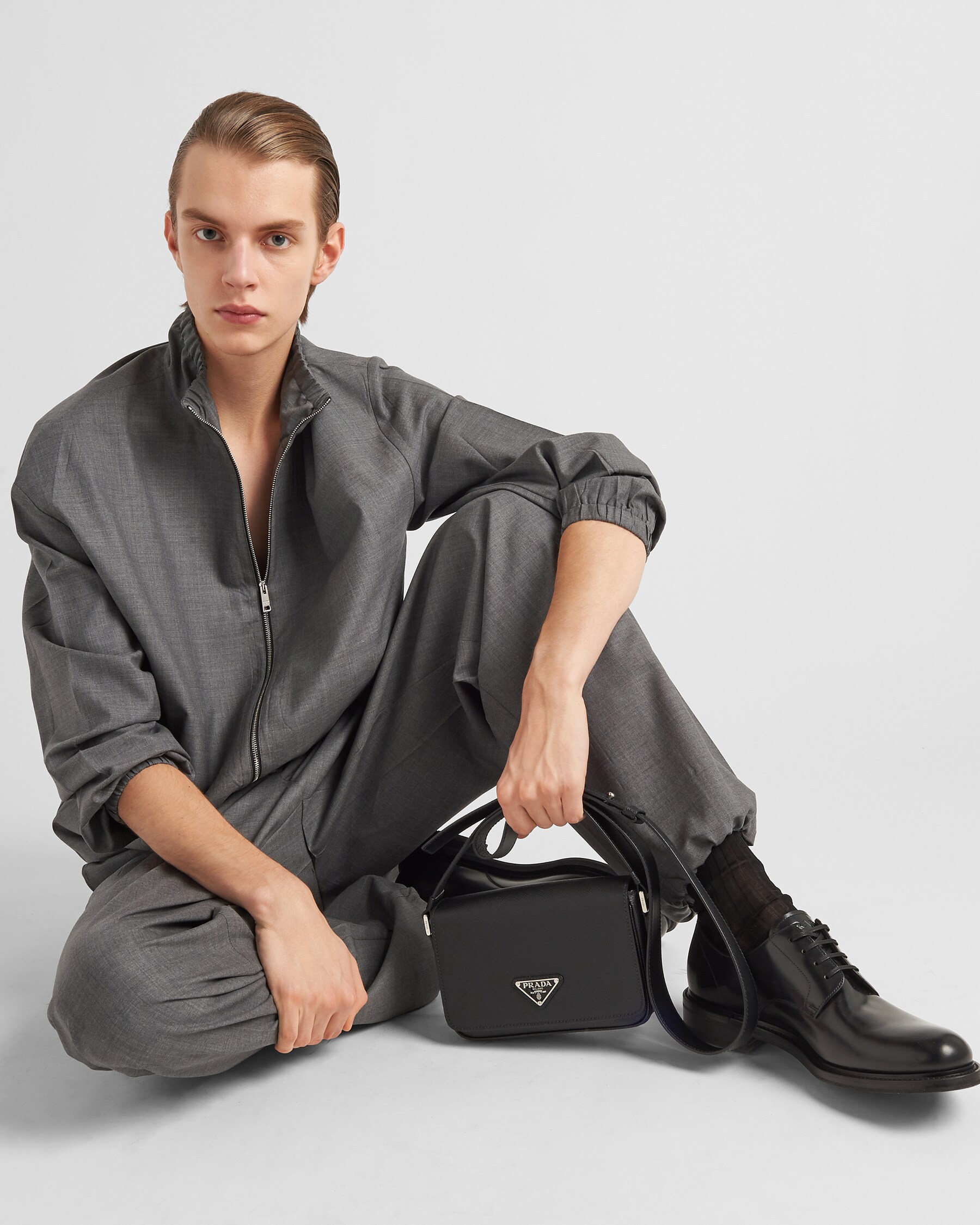 Grey Wool Pants | PRADA