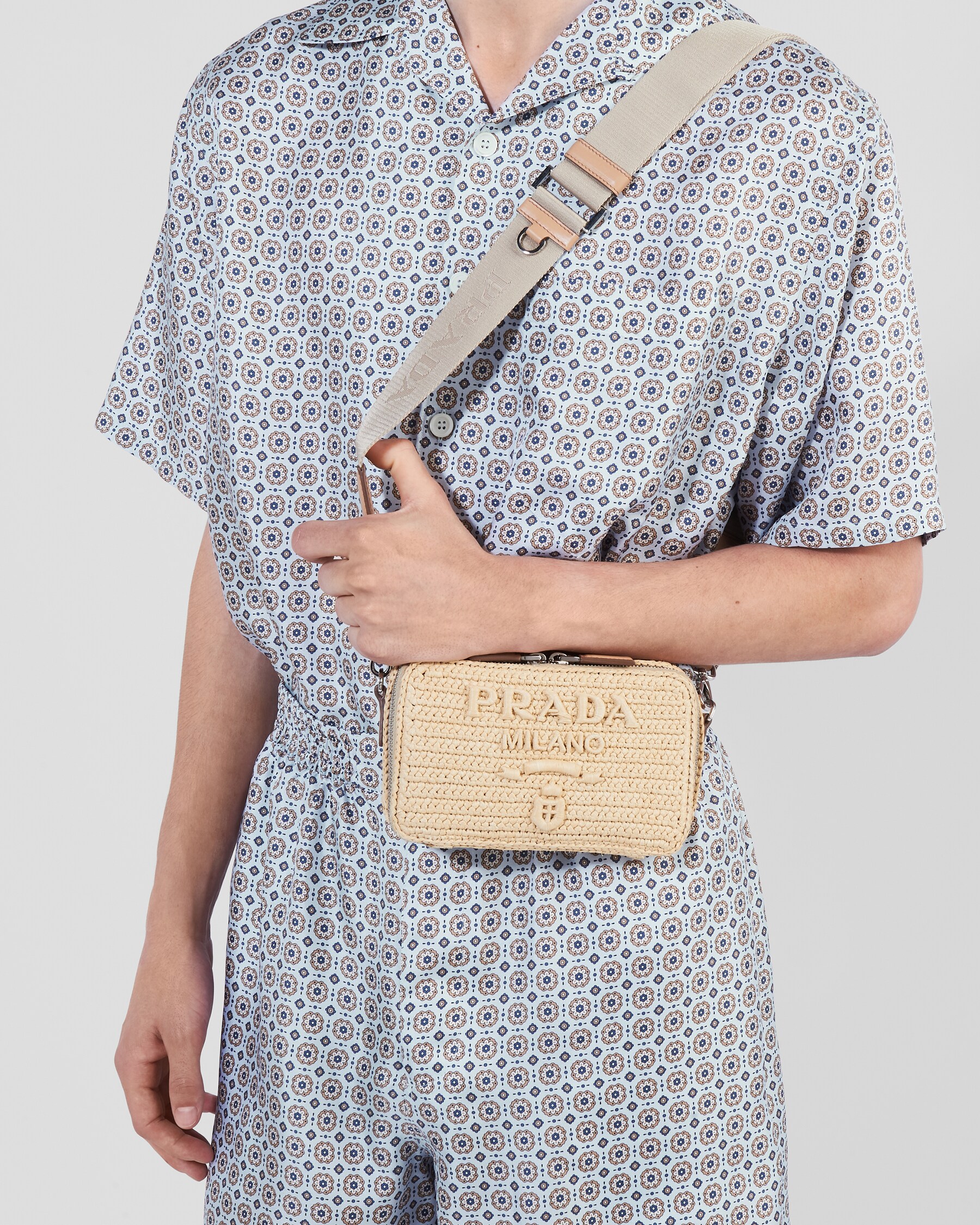 Sky Blue Silk Bermudas | PRADA