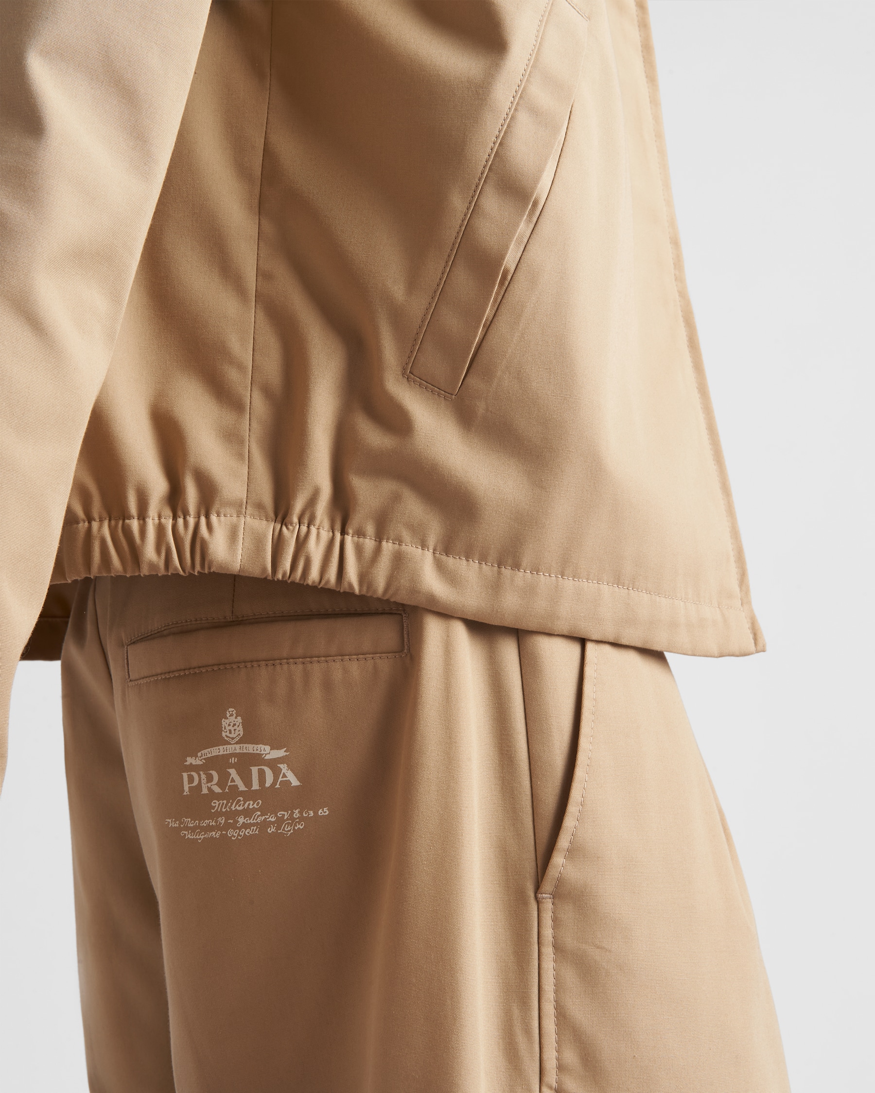 Desert Beige Poplin Bermudas | PRADA