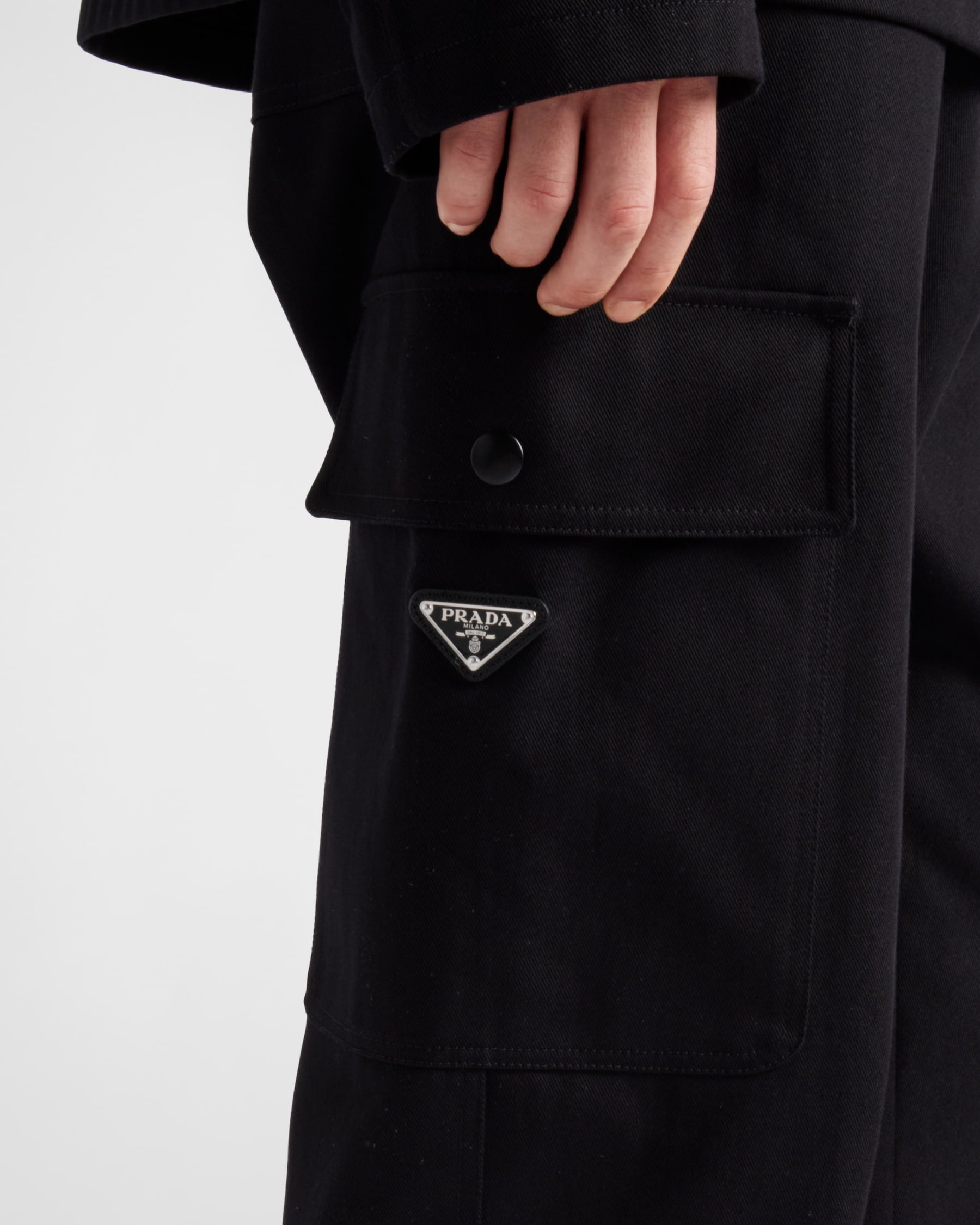 黑色 棉质长裤 | PRADA