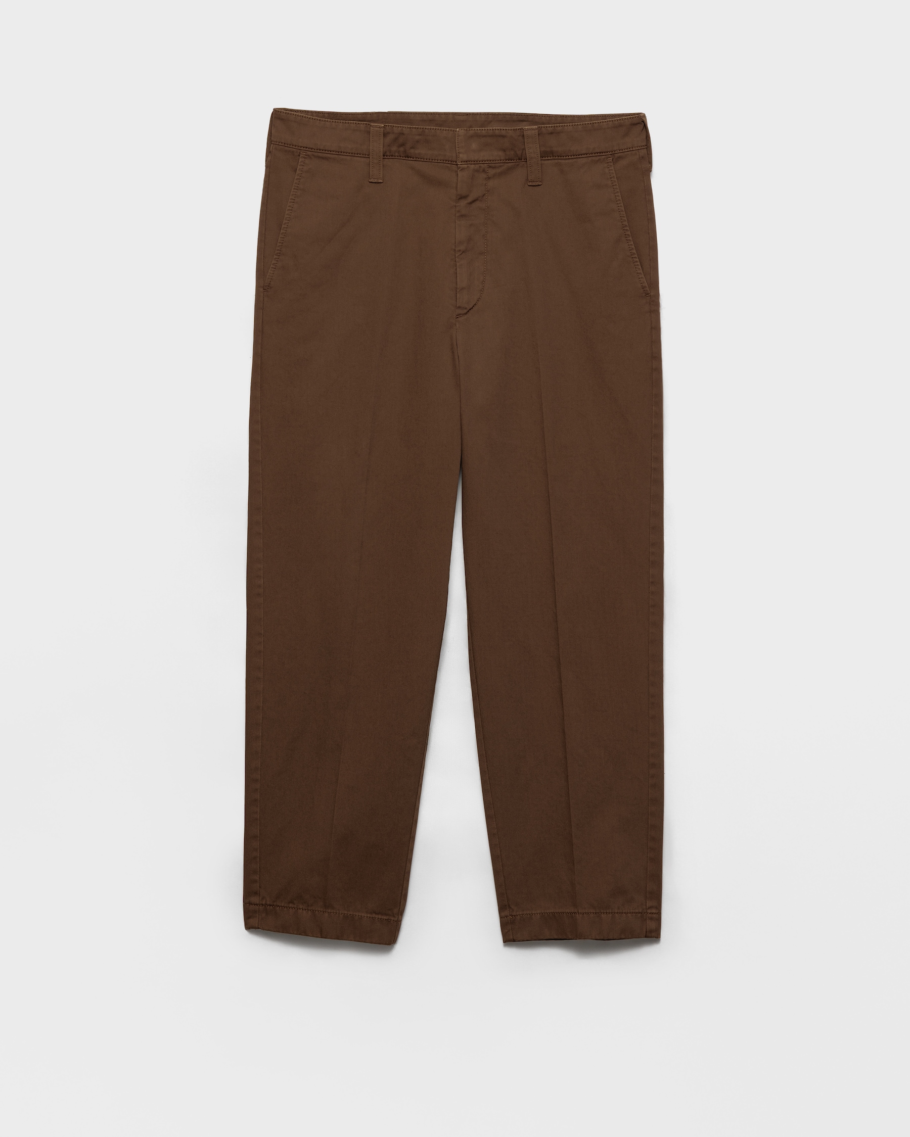 Tobacco Cotton Gabardine Pants | PRADA