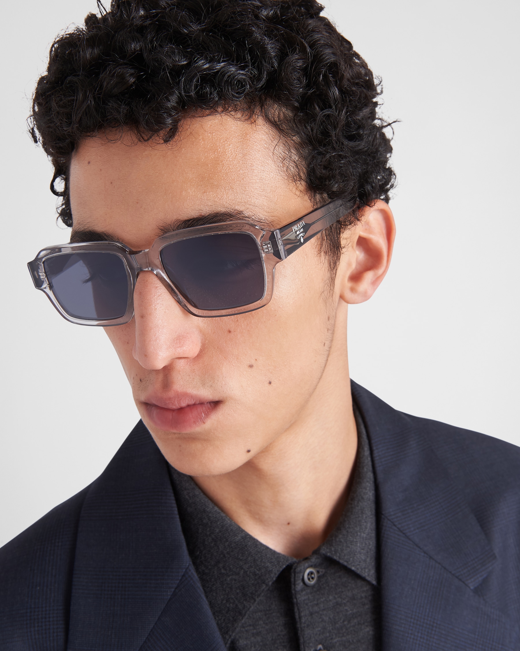 Crystal Carbon Lenses Sunglasses With Prada Logo | PRADA - United States