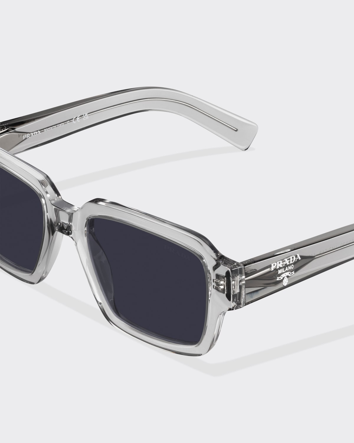 Crystal Carbon Lenses Sunglasses With Prada Logo | PRADA