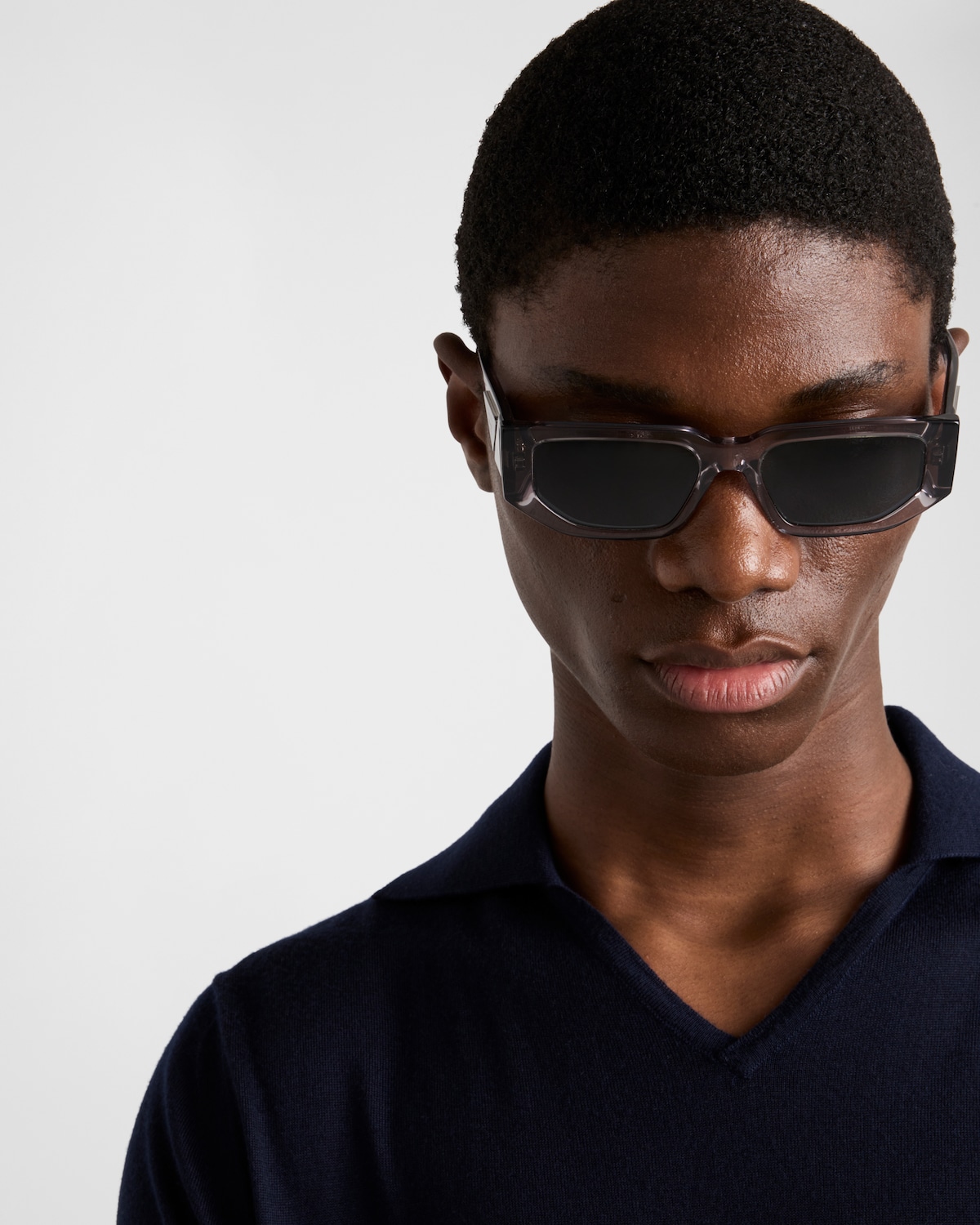 Graphite Lenses Sunglasses With Triangle Logo | PRADA