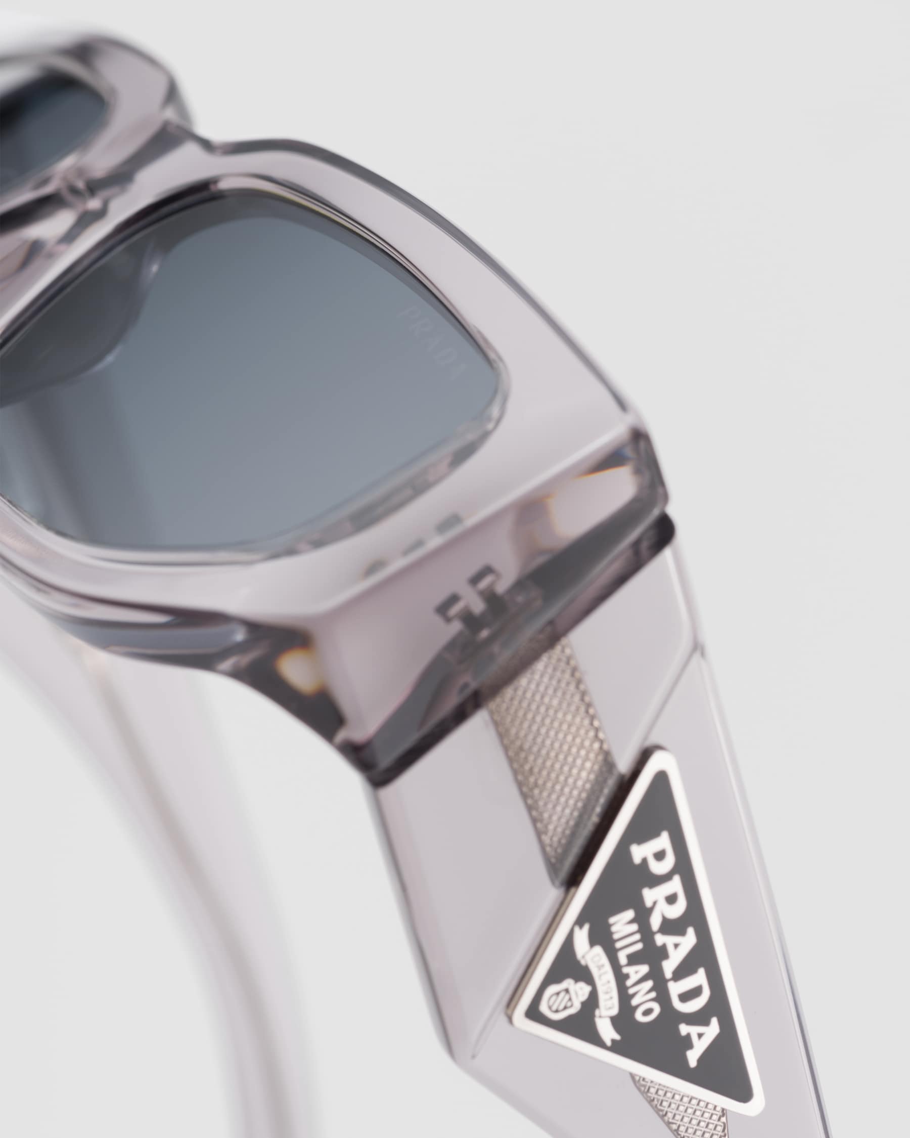 Graphite Lenses Sunglasses With Triangle Logo | PRADA