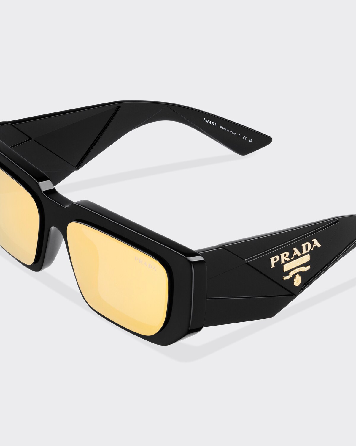 Mirrored Gold Lenses Sunglasses With Prada Logo | PRADA