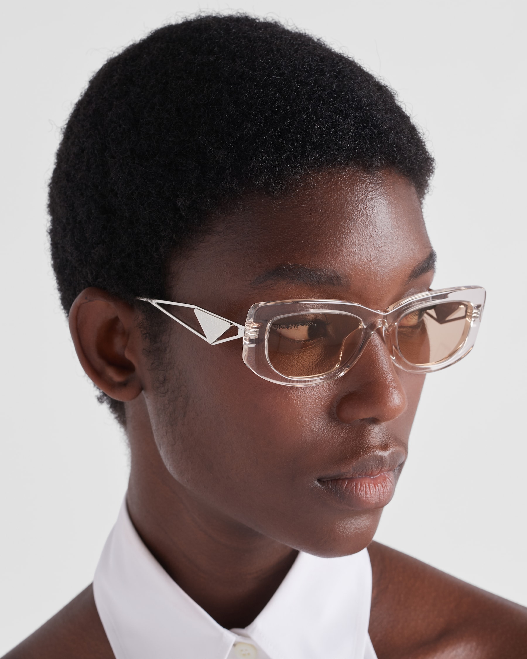 Hazelnut Brown Lenses Sunglasses With Triangle Logo | PRADA