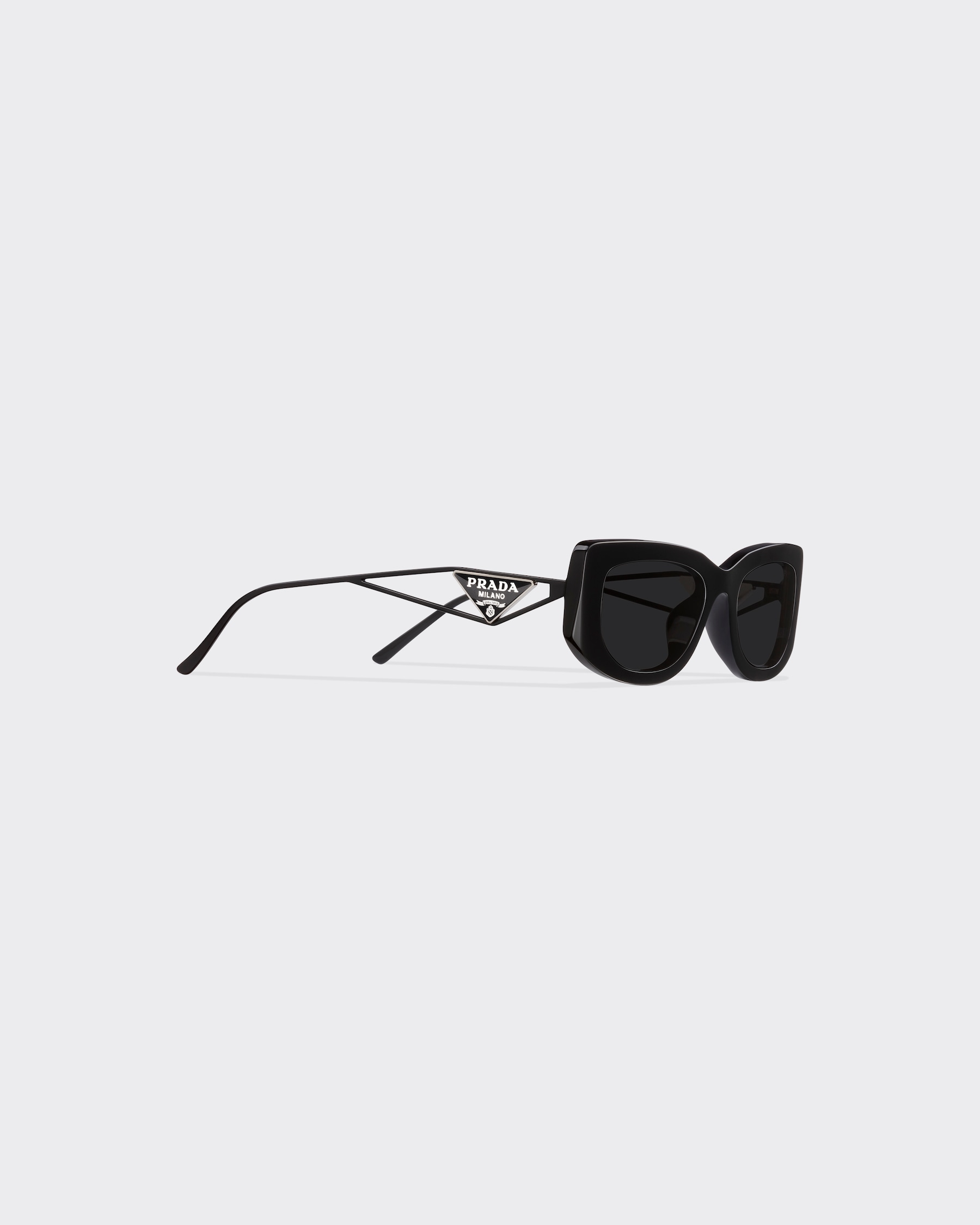 Slate Gray Lenses Sunglasses With Triangle Logo | PRADA