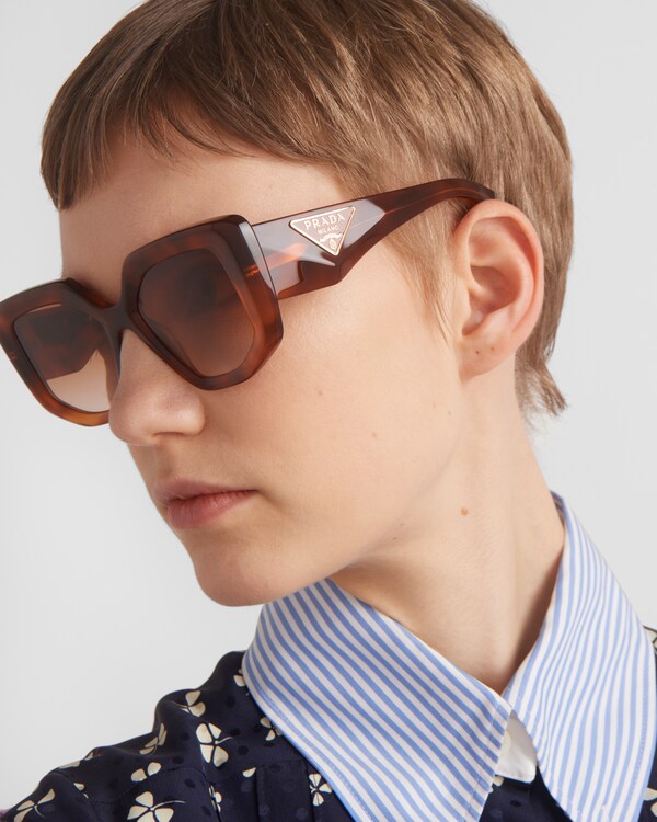 Cognac Lenses Sunglasses With The Prada Logo | PRADA