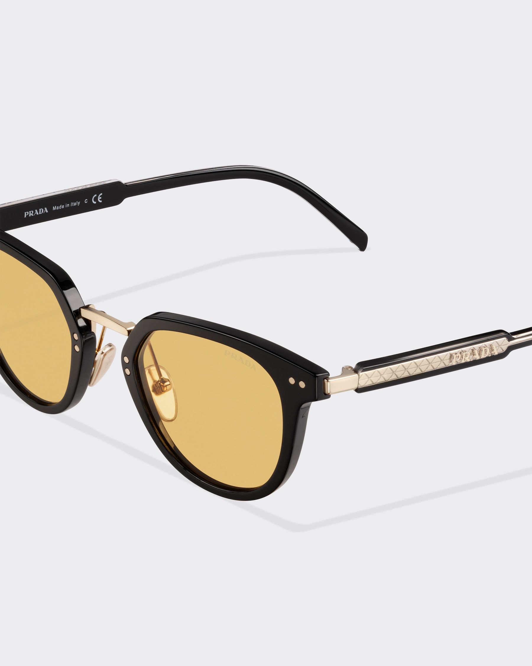 Crystal Ochre Lenses Sunglasses With Prada Logo | PRADA