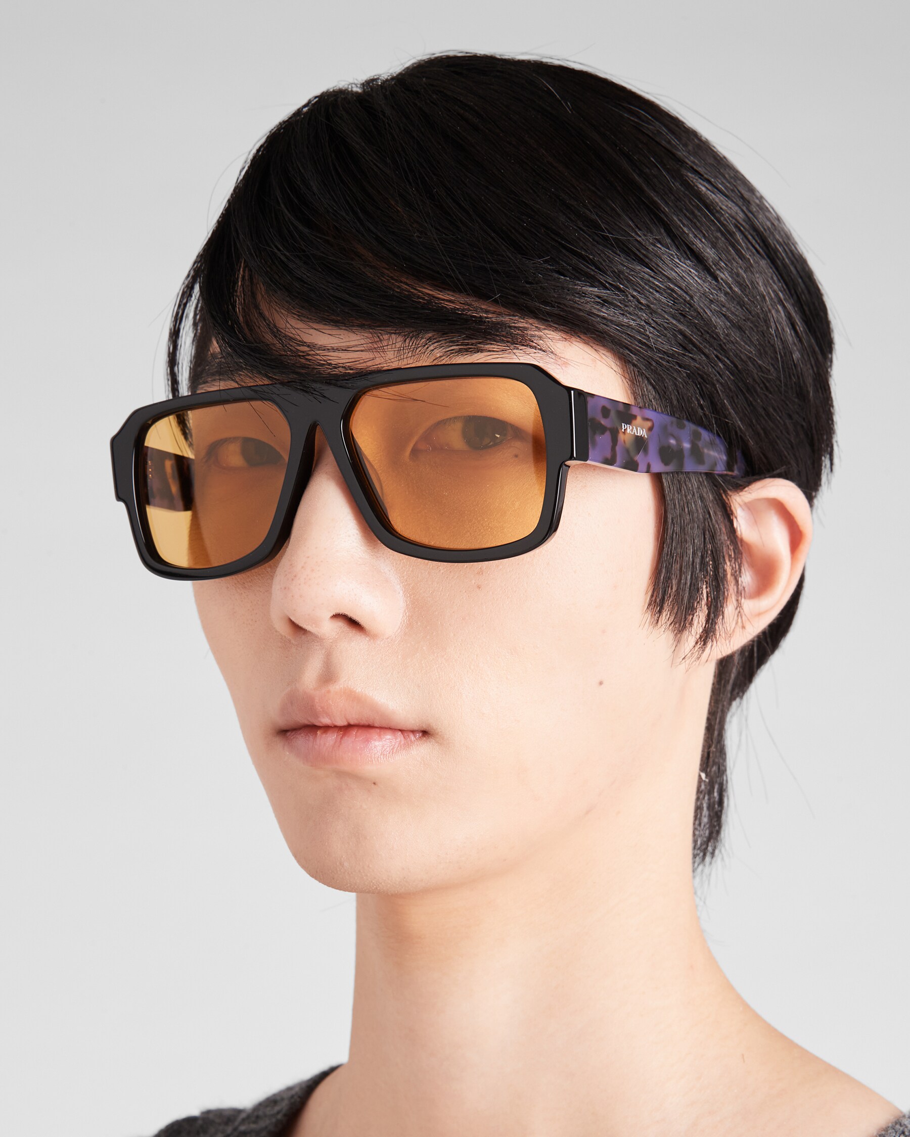 Ochre Lenses Sunglasses With Prada Logo | PRADA