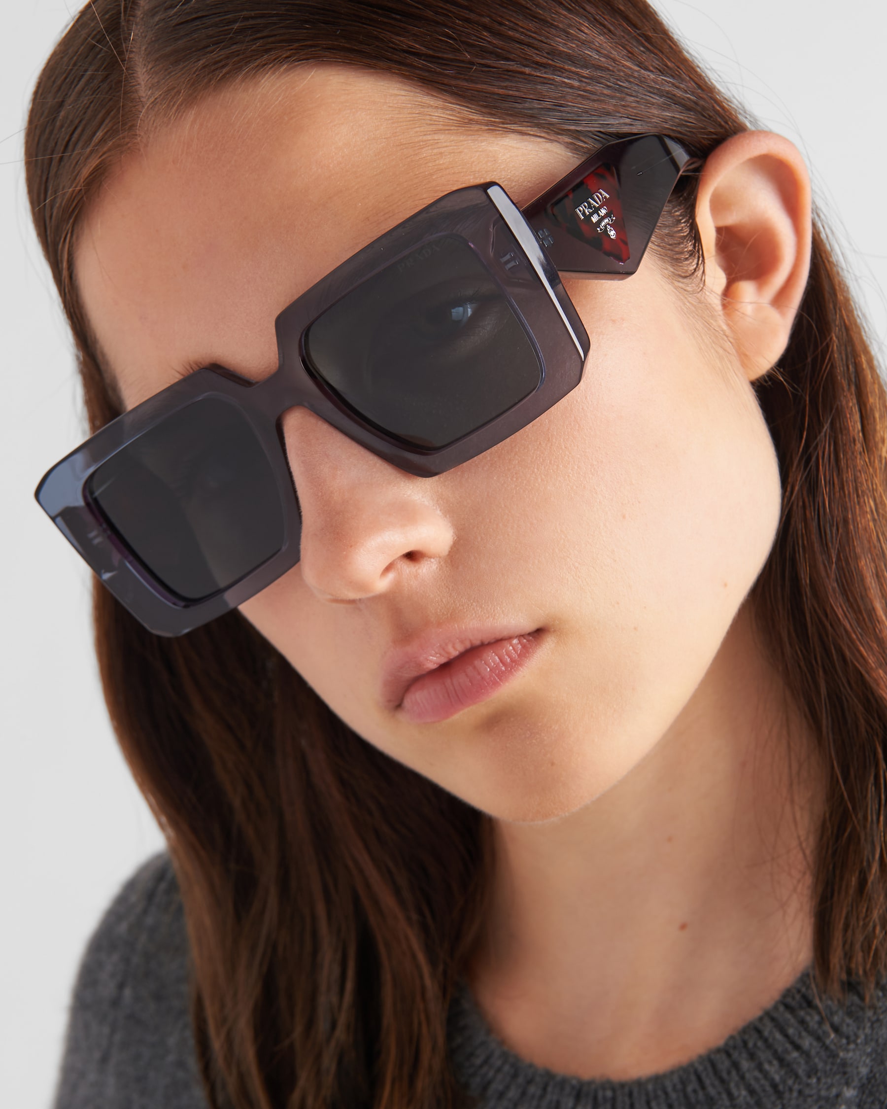 Graphite Lenses Sunglasses With Prada Logo | PRADA