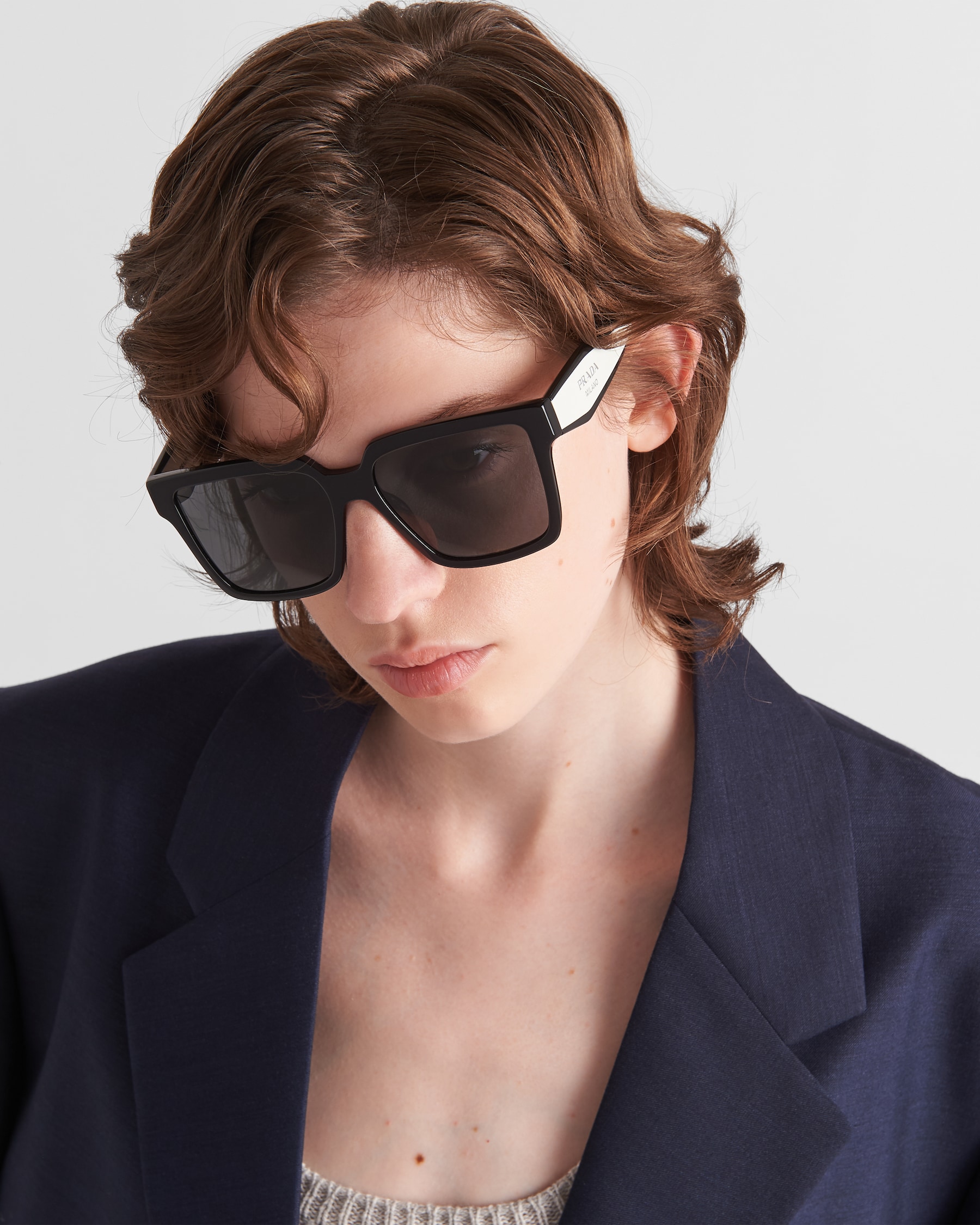 Slate Gray Lenses Sunglasses With Prada Logo | PRADA - Australia