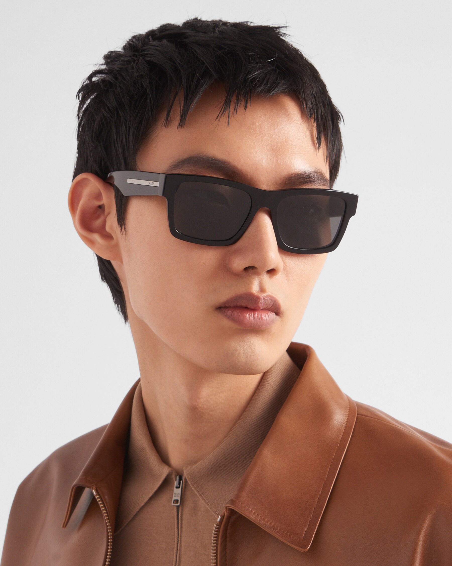 Slate Gray Lenses Sunglasses With Iconic Metal Plaque | PRADA