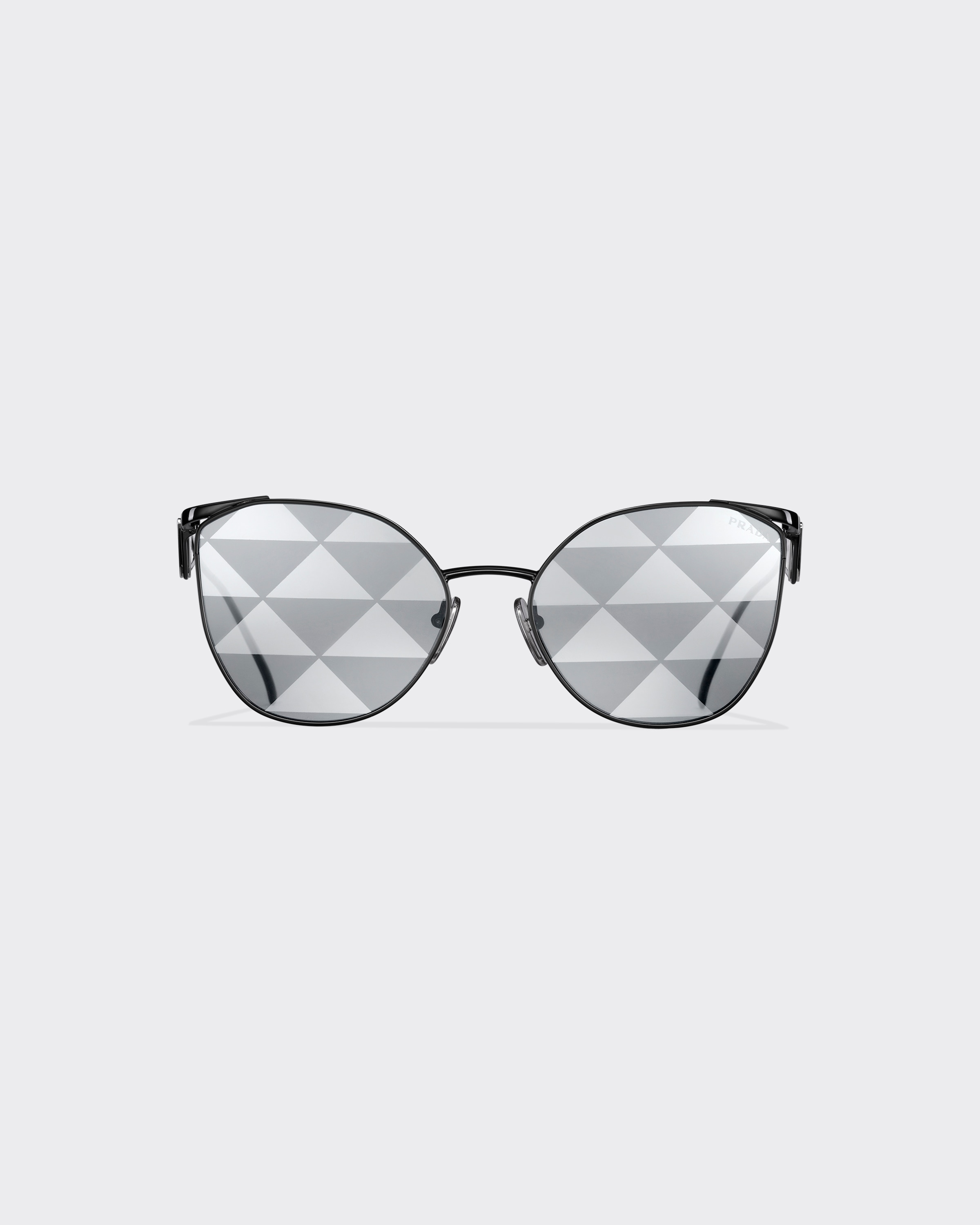 Black Triangle Lenses Sunglasses With Triangle Logo | PRADA