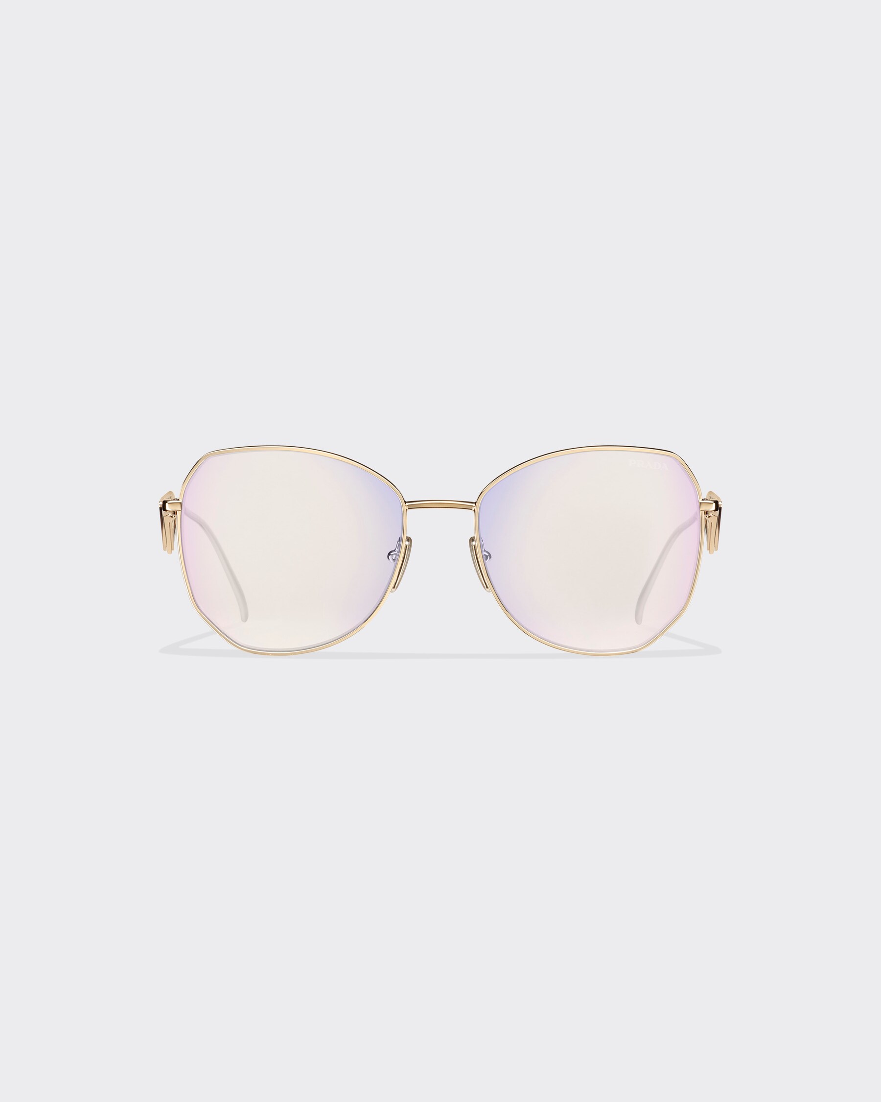 Blue-ray Transparent Lenses Sunglasses With Triangle Logo | PRADA