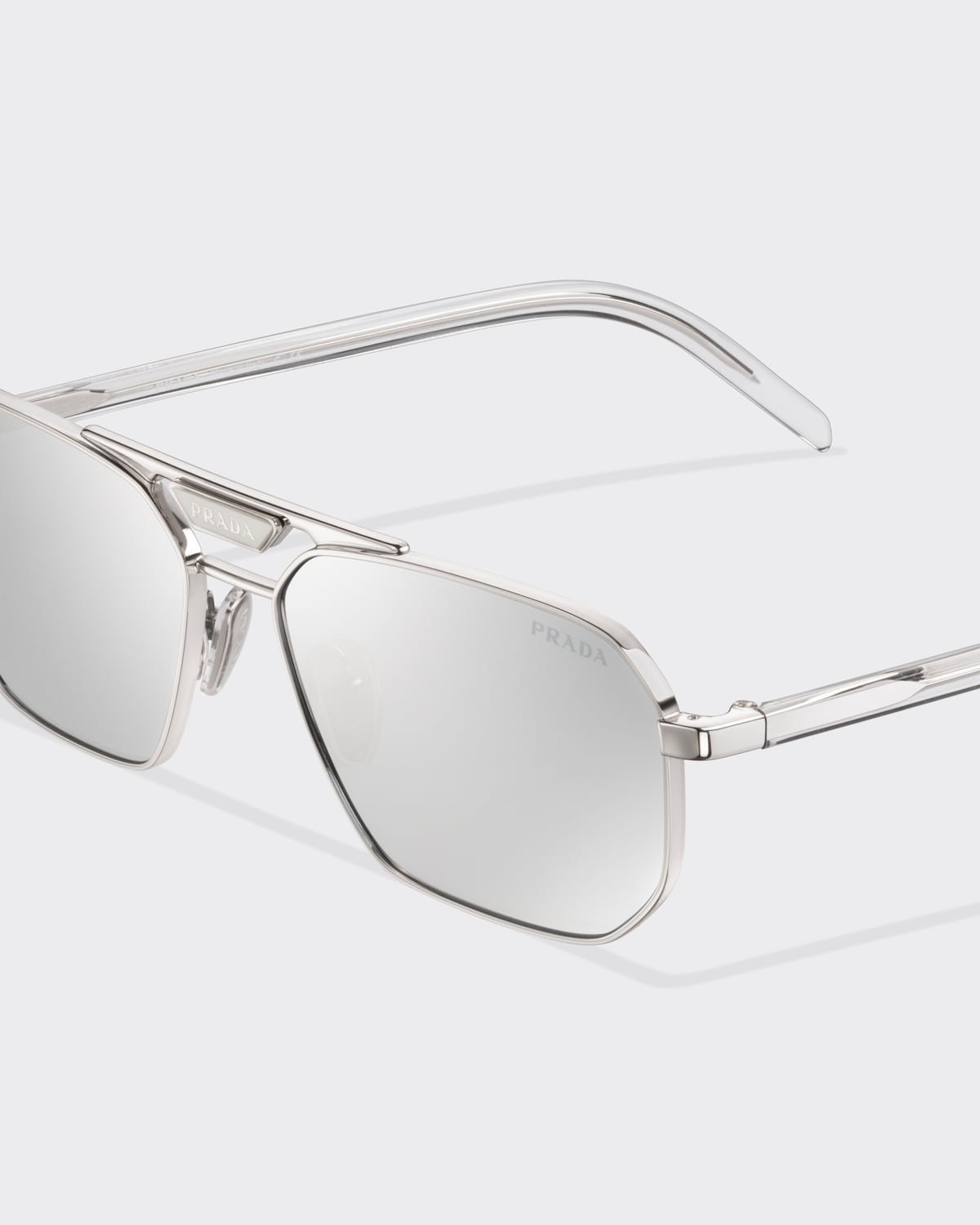 Dark Chrome Lenses Sunglasses With Prada Logo | PRADA