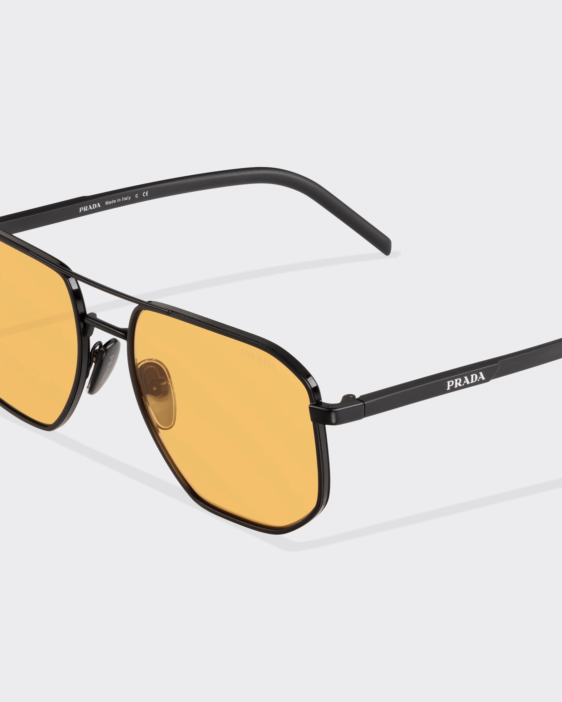 Ochre Lenses Sunglasses With Prada Logo | PRADA
