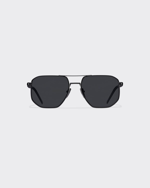 Polarized Black Lenses Sunglasses With Prada Logo | PRADA