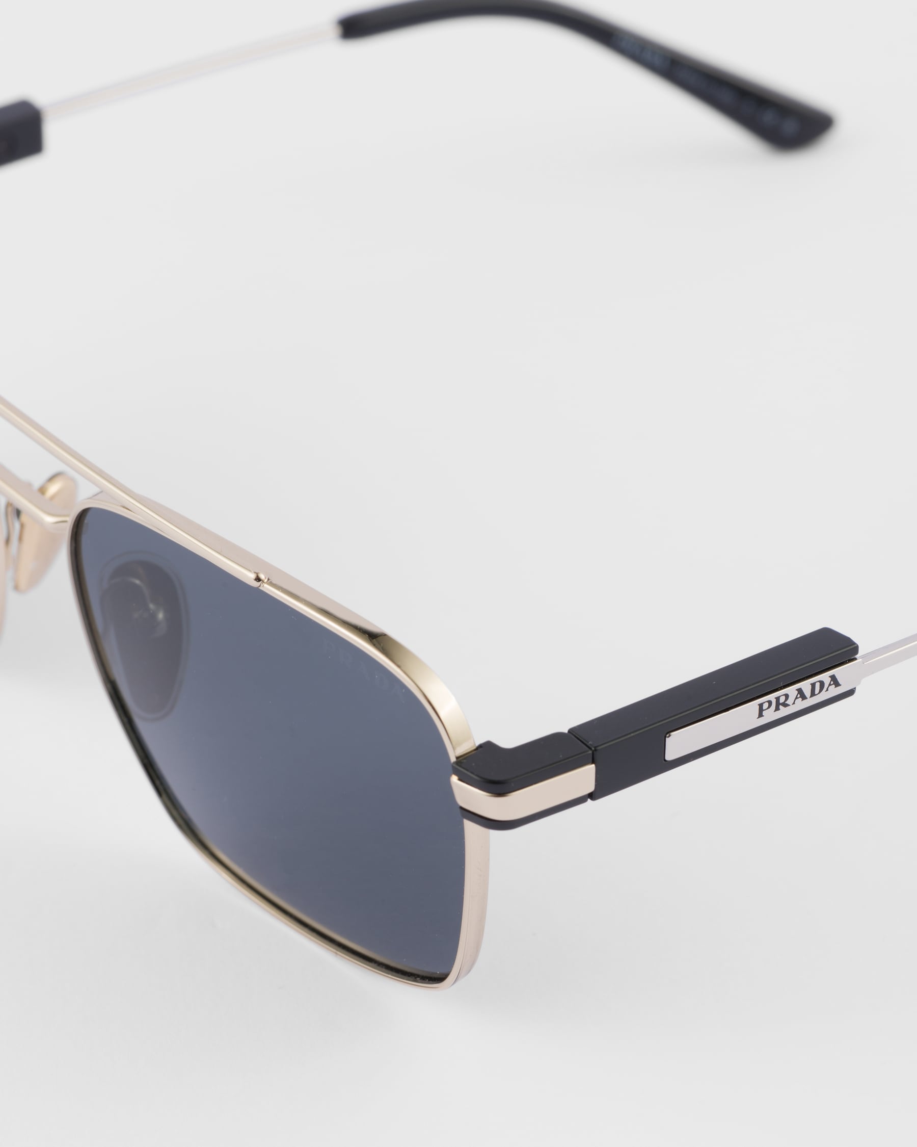 Graphite Lenses Sunglasses With Iconic Metal Plaque | PRADA