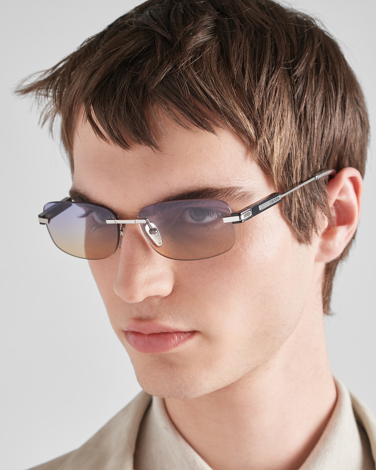 Iris Shaded Sun Lenses Sunglasses With Iconic Metal Plaque | PRADA