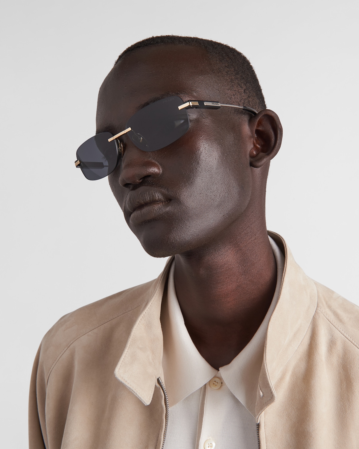Graphite Lenses Sunglasses With Iconic Metal Plaque | PRADA