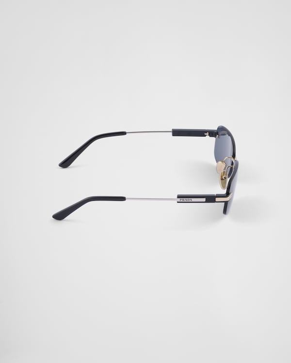 Graphite Lenses Sunglasses With Iconic Metal Plaque | PRADA