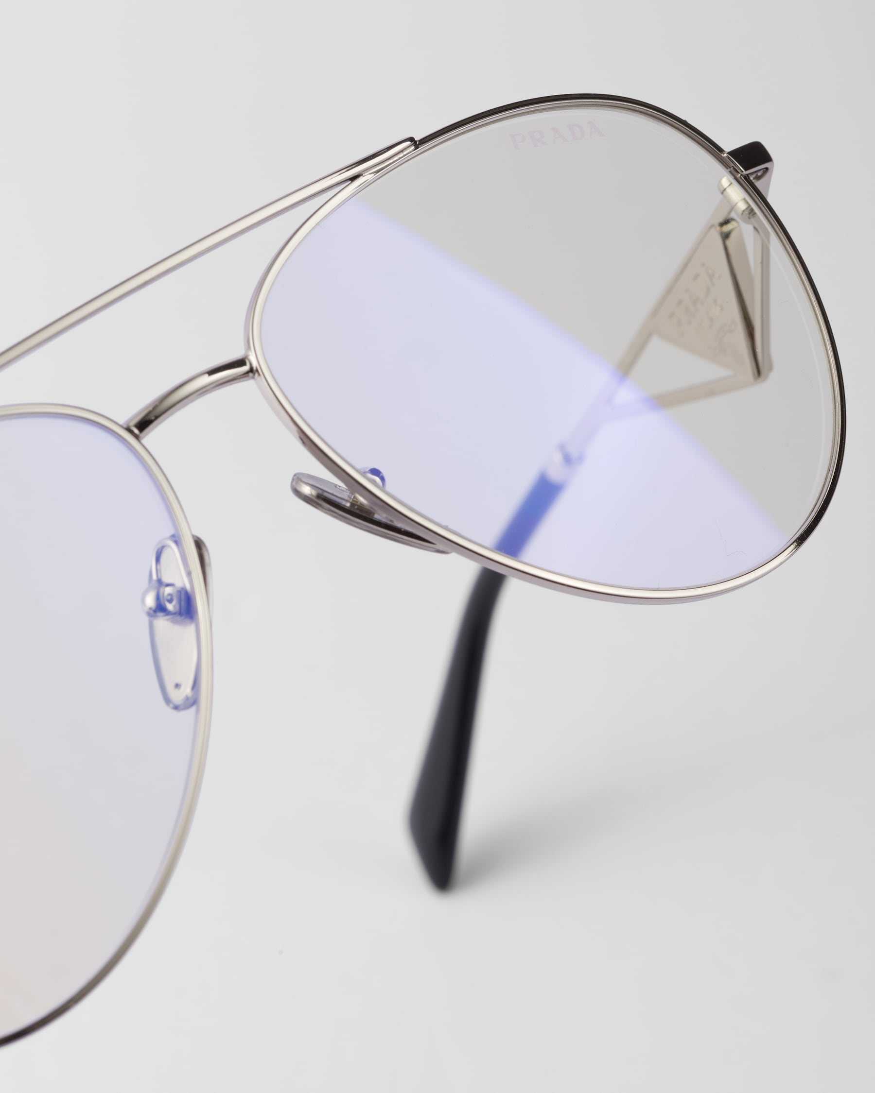 Blue Lenses Sunglasses With Triangle Logo | PRADA